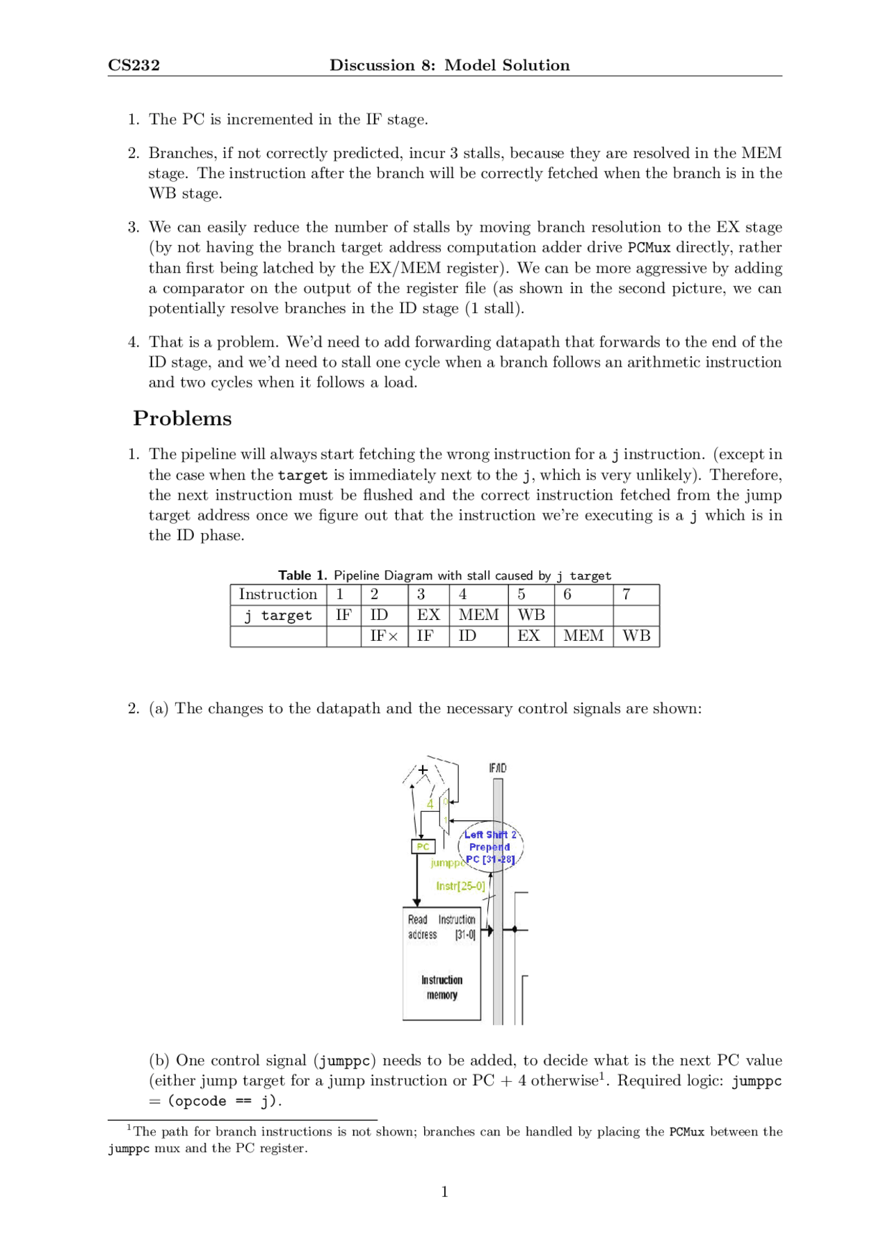 Discussion 8: Model Solution - Computer Architecture II | CS 232 | Assignments Computer ...