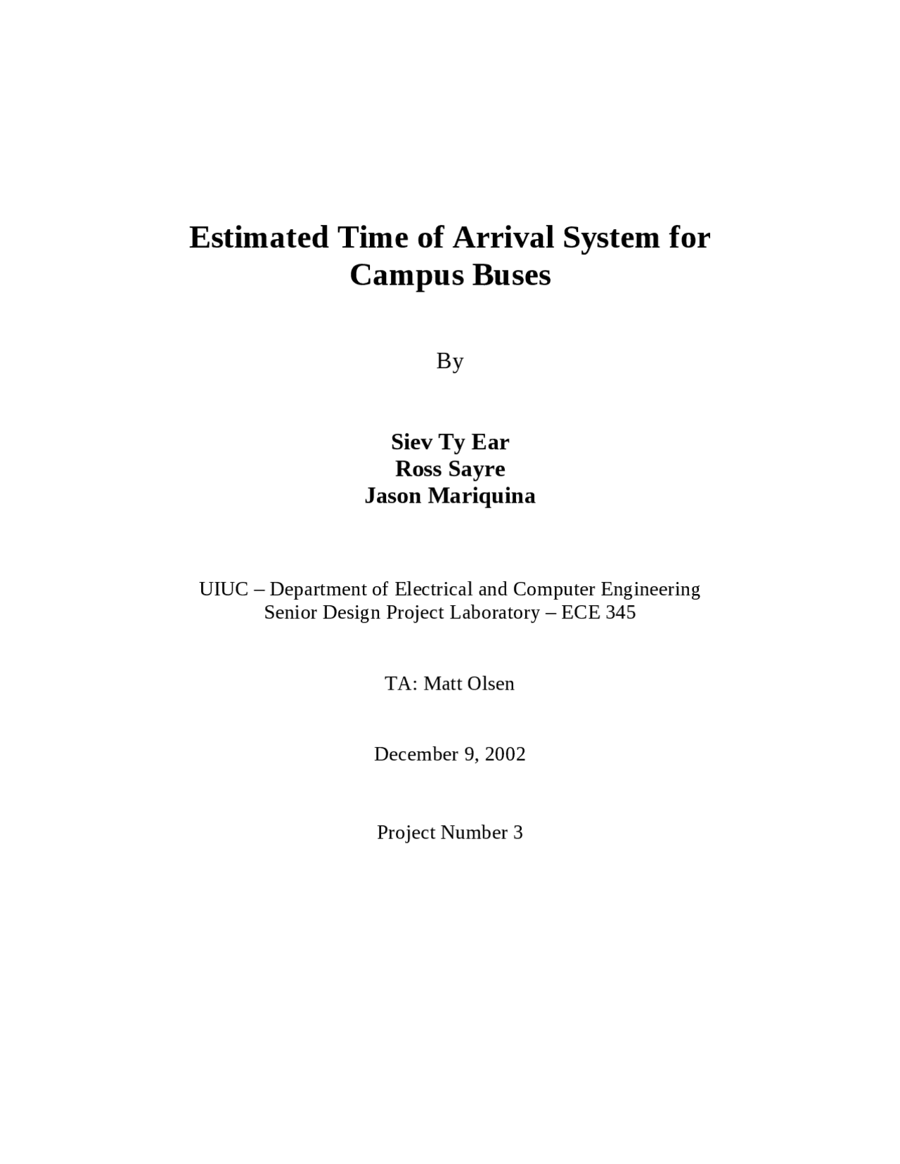 Estimated Time of Arrival System for Campus Buses | ECE 445 | Study ...