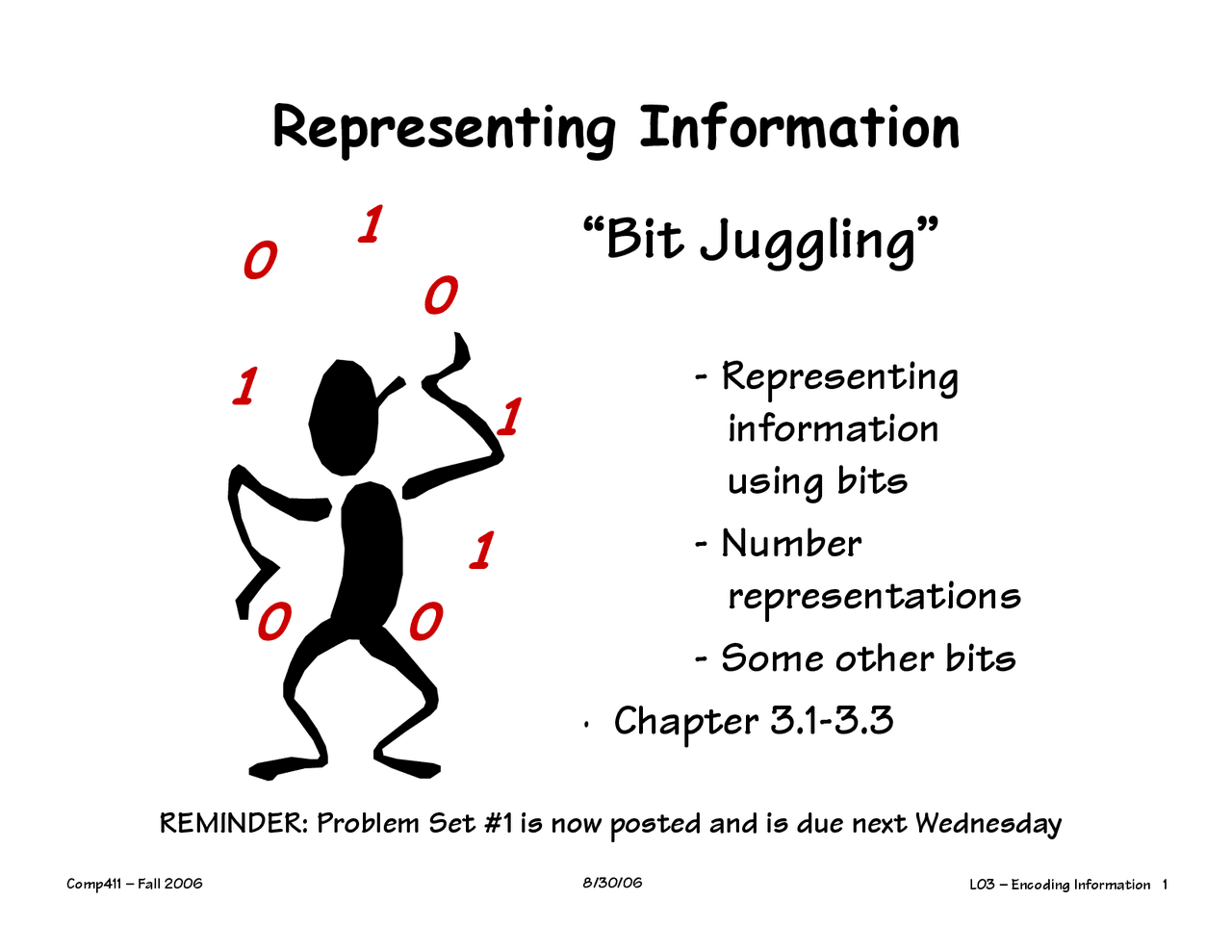Representing Information Lecture Slides Comp 411 Docsity