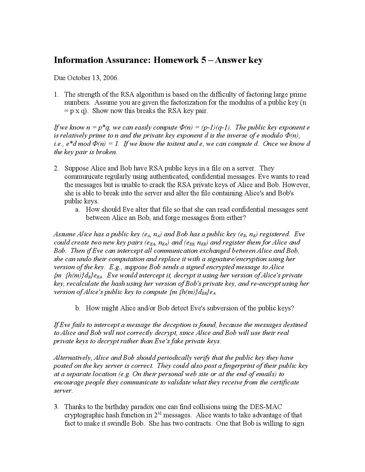 Homework 5 Answer Key Digital Forensics Cs 498 Docsity