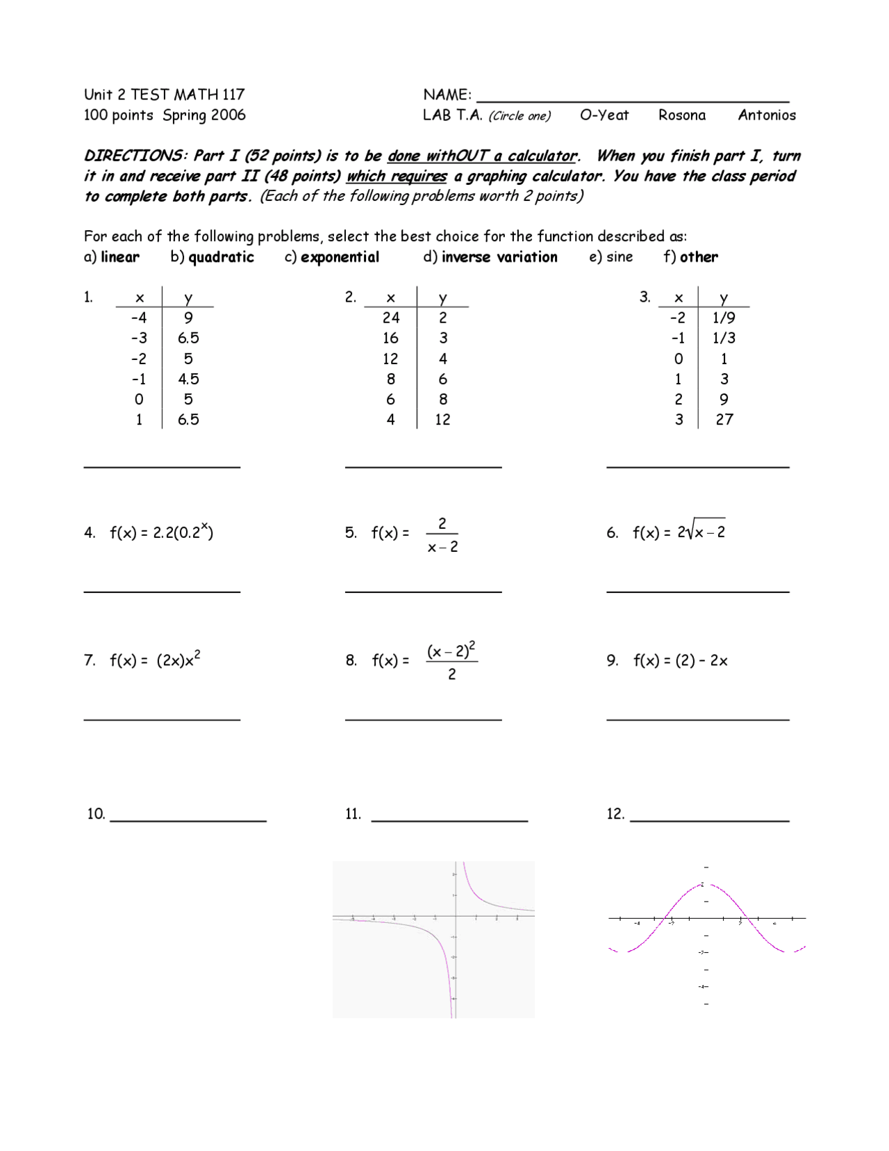 Solution To Questions For Test 2 Elementary Mathematics Math 117