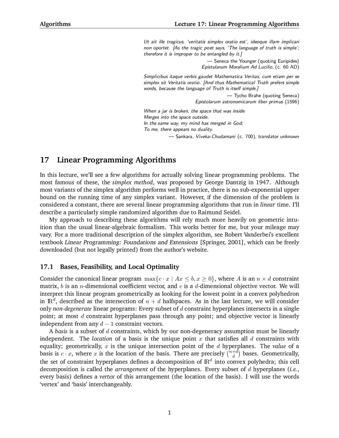 Lecture Notes on Linear Programming - Fundamental Algorithm | CS 473 ...