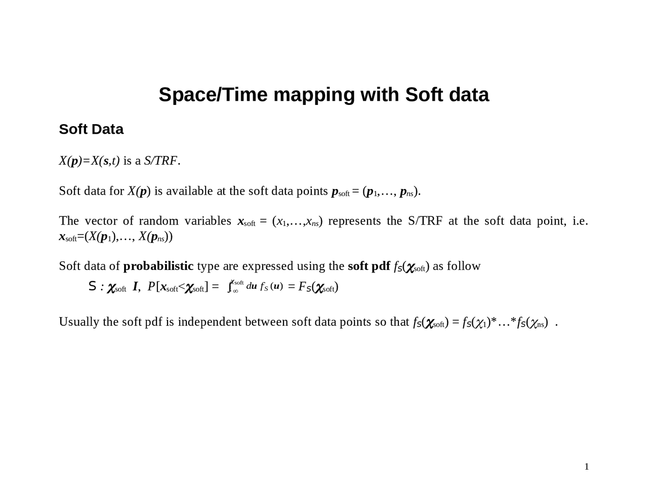 Lecture Notes On Space And Time Mapping With Soft Data Envr 468 Docsity