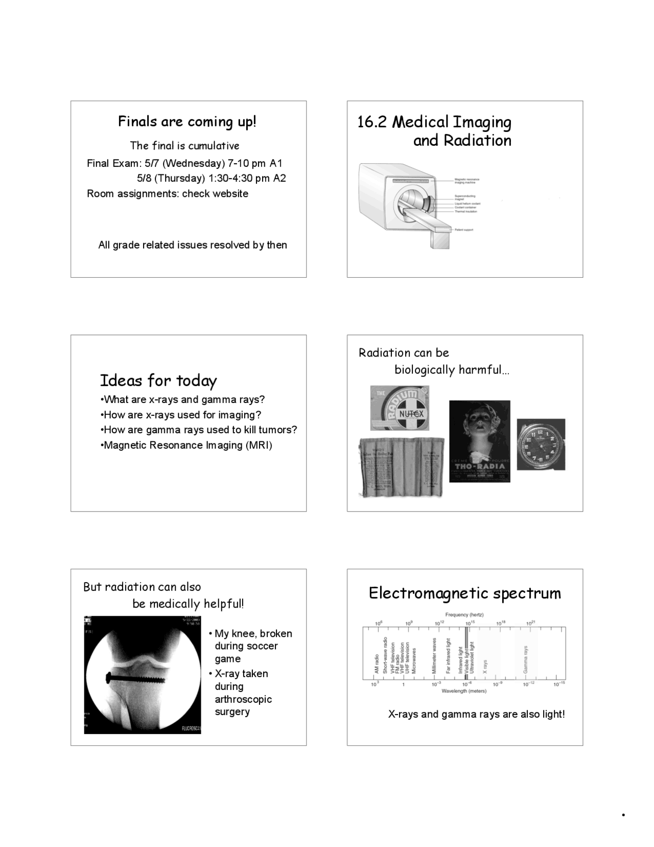 Medical Imaging And Radiation Lecture Slides Phys 140 Docsity
