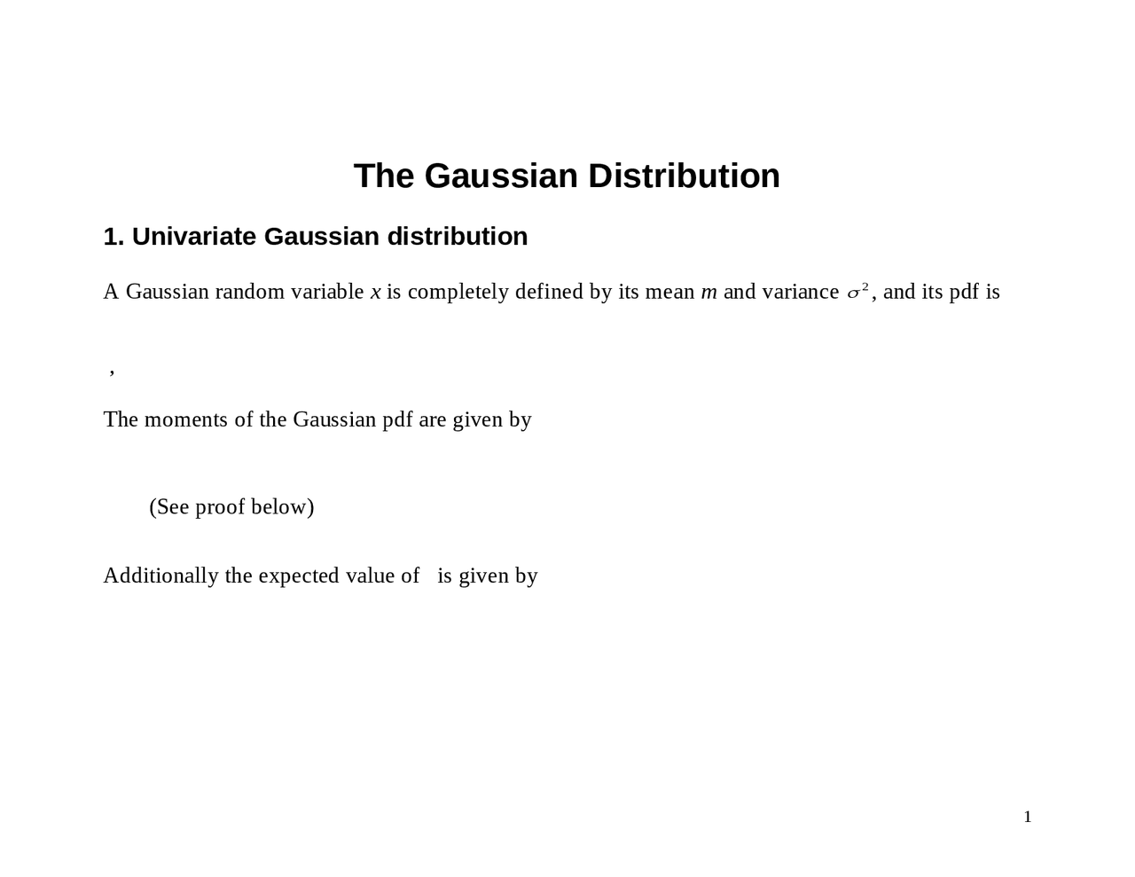 Lecture Notes On The Gaussian Distribution Envr 468 Docsity