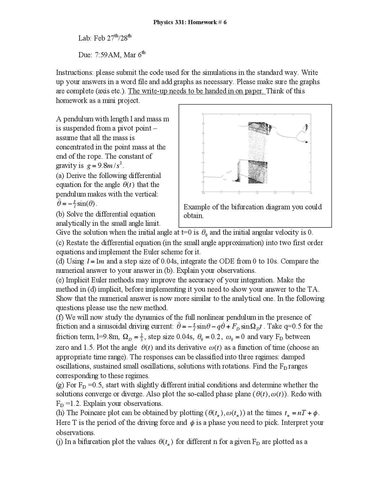 Assignment 6 Introduction To Numerical Techniques In Physics Phys