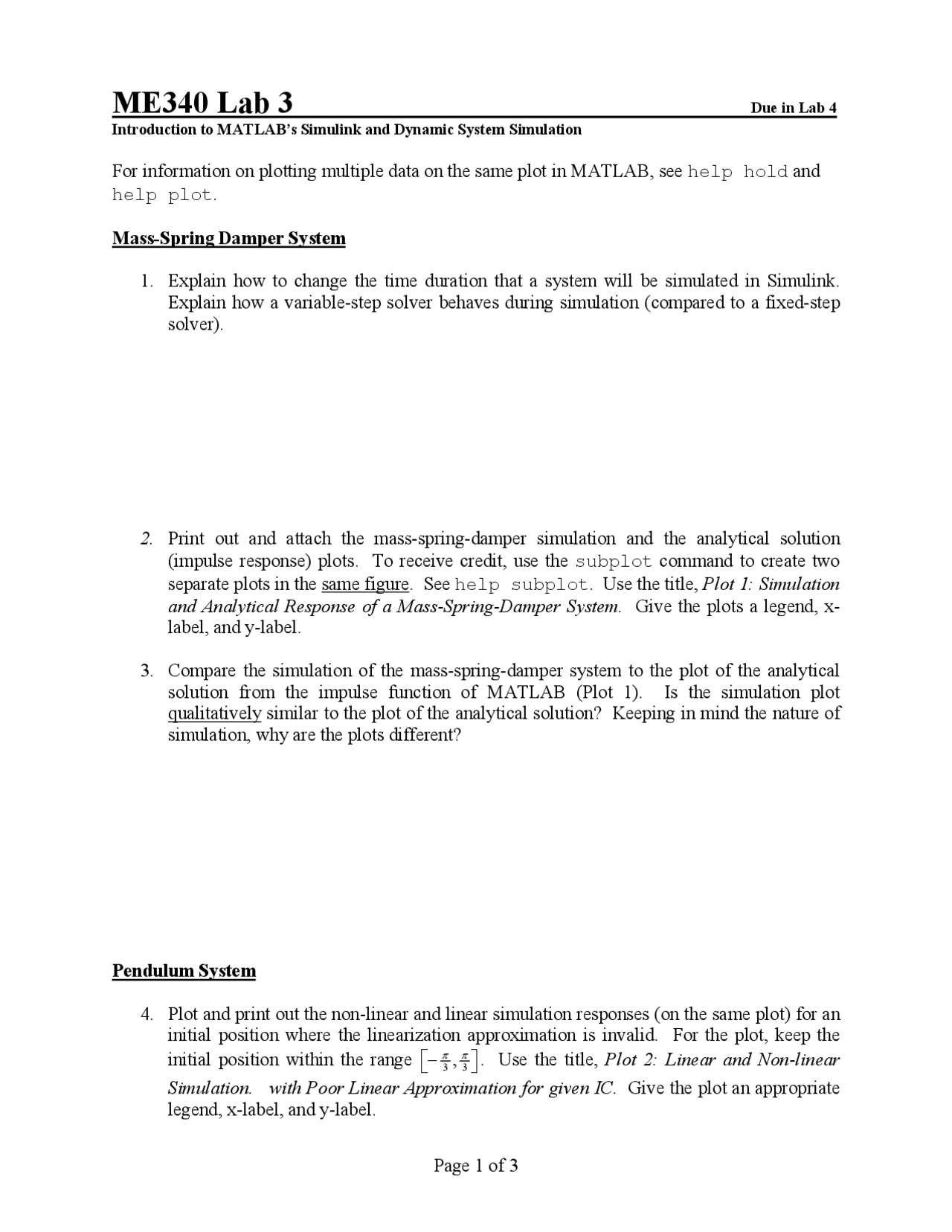 Introduction To Matlabs Simulink And Dynamic System Simulation Me