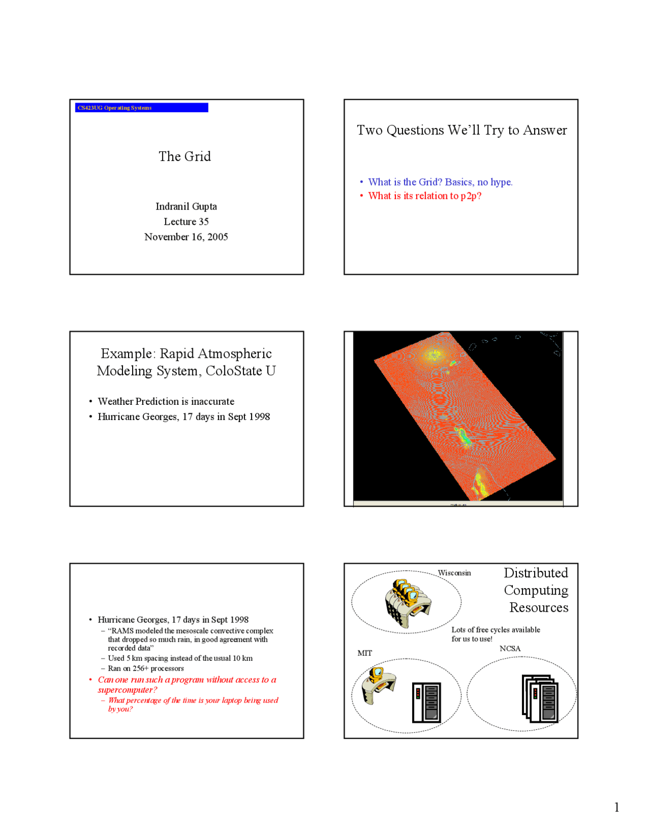 Example Atmospheric Modeling System And Cool Status Cs 423 Docsity