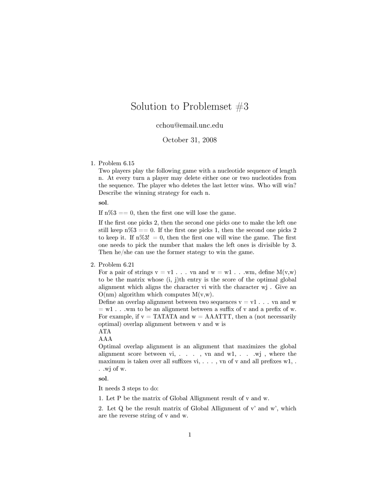 Problem Set 3 With Solutions Topics In Computer Science Comp 790