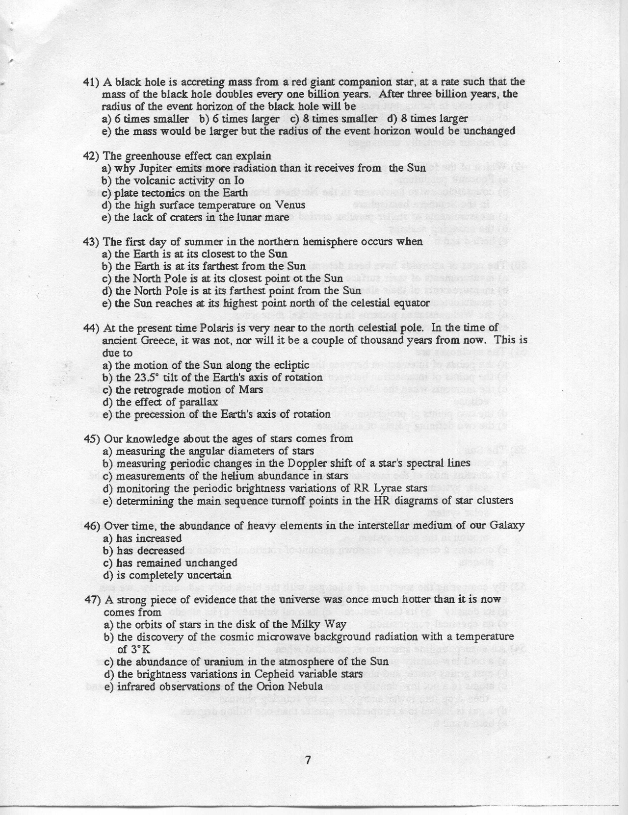 7 Multiple Choice Questions On The Solar System Introduction To