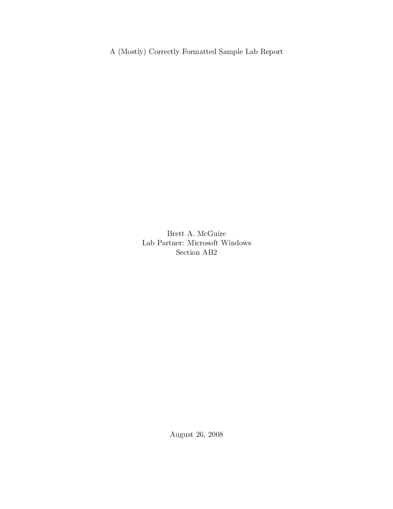 Lab Report Accelerated Chemistry Lab I Chem 203 Docsity