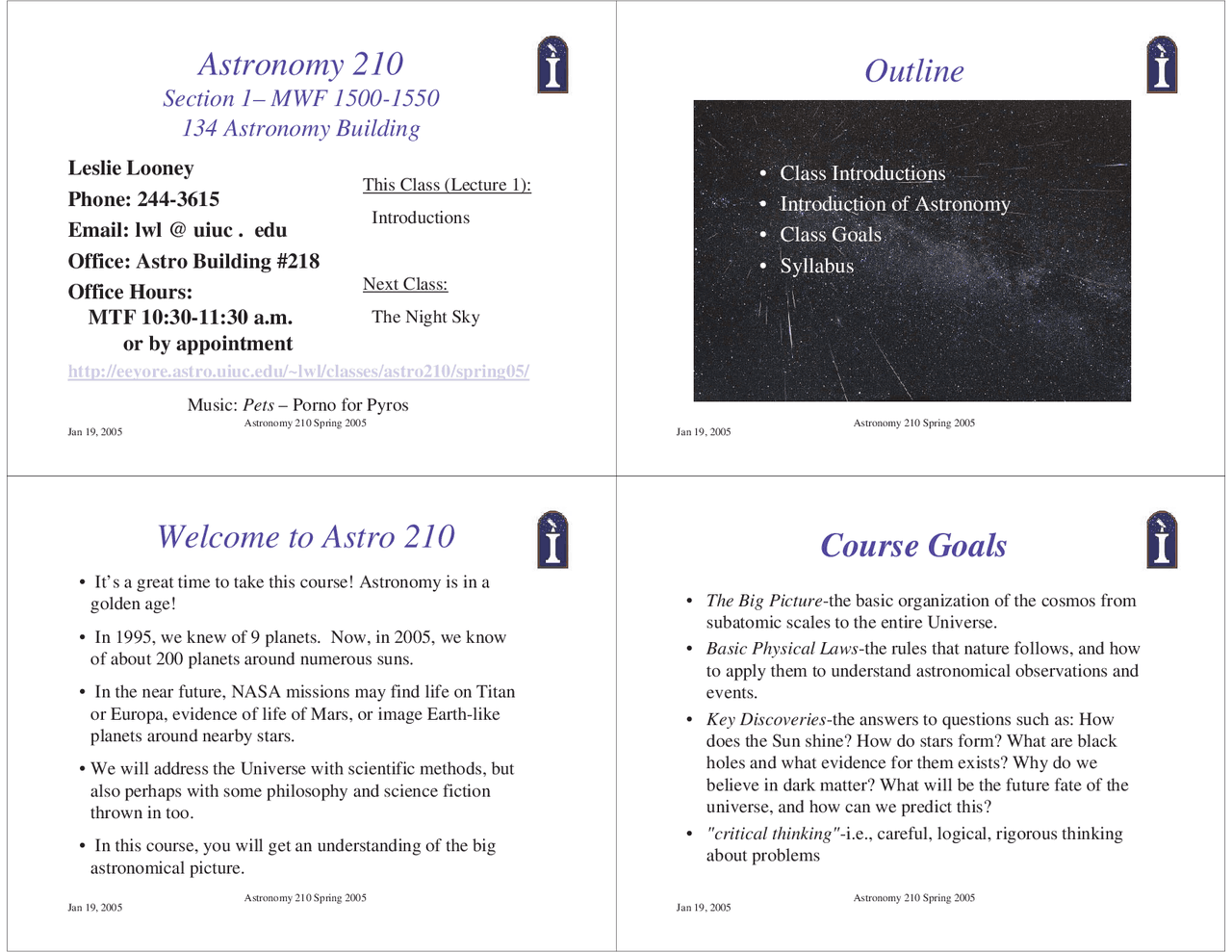 Lecture Slides On Astronomy Introduction To Astrophysics Astr 210
