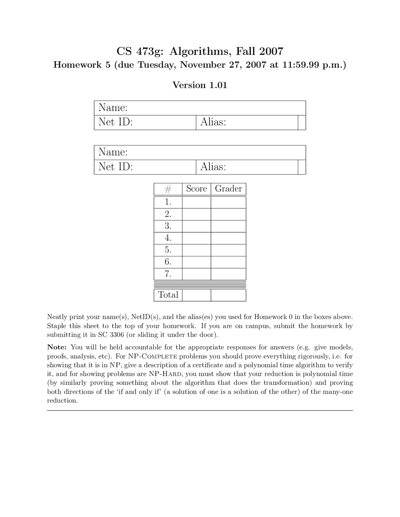 Homework 5 Practice Problems On Fundamental Algorithms Cs 473 Assignments Algorithms And