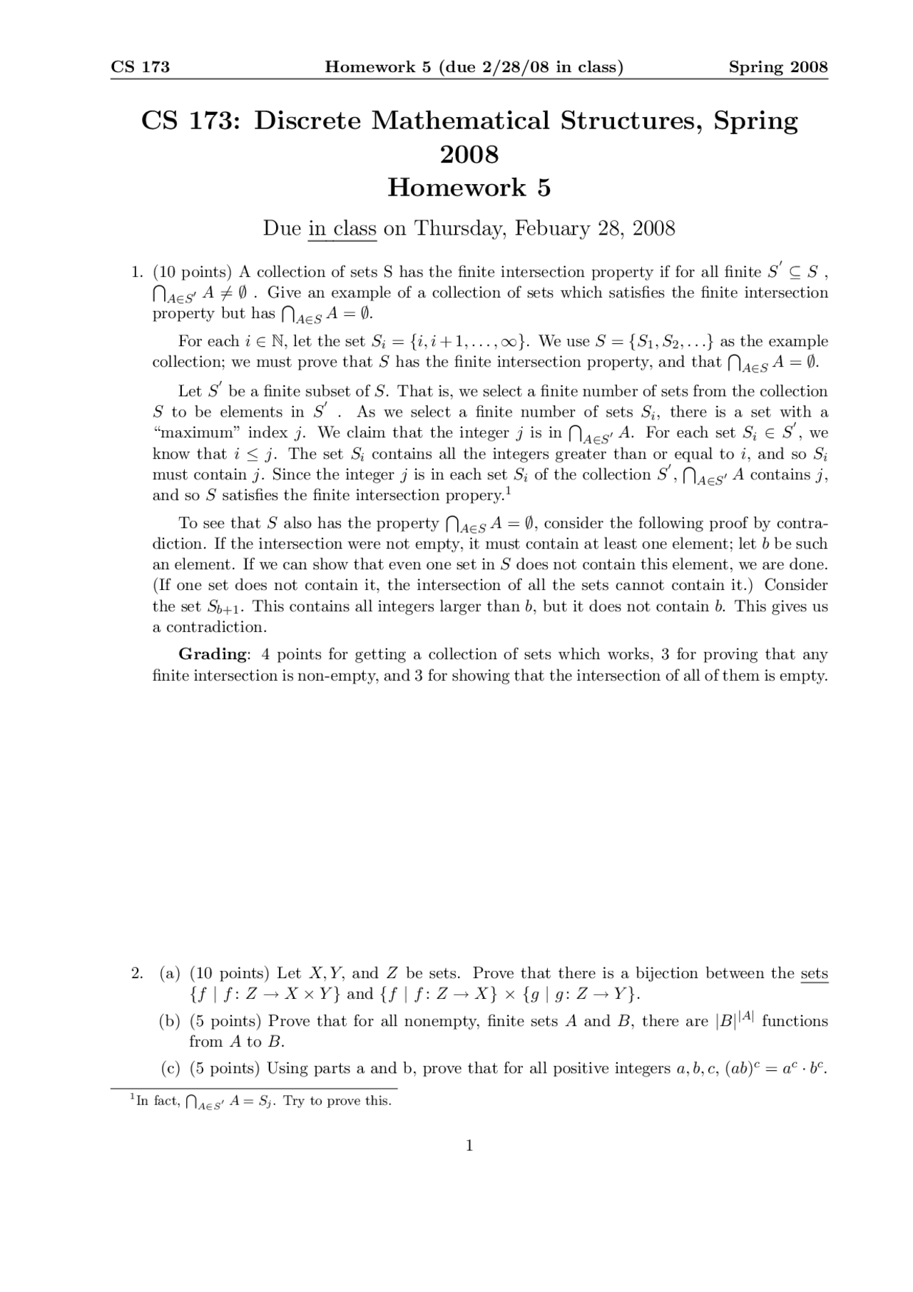 9 Problems on Discrete Mathematical Structures - Homework 11 | CS 173 - Docsity