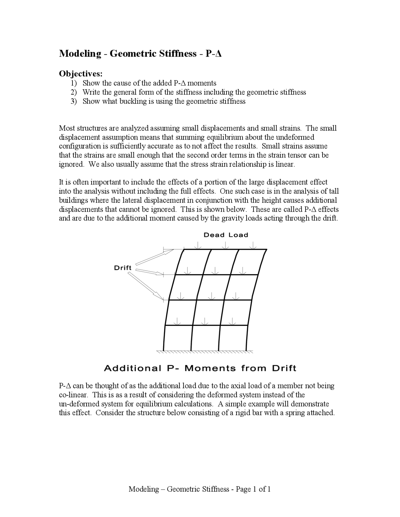 Modeling Geometric Stiffness Stress Analysis Ces 4141 Docsity