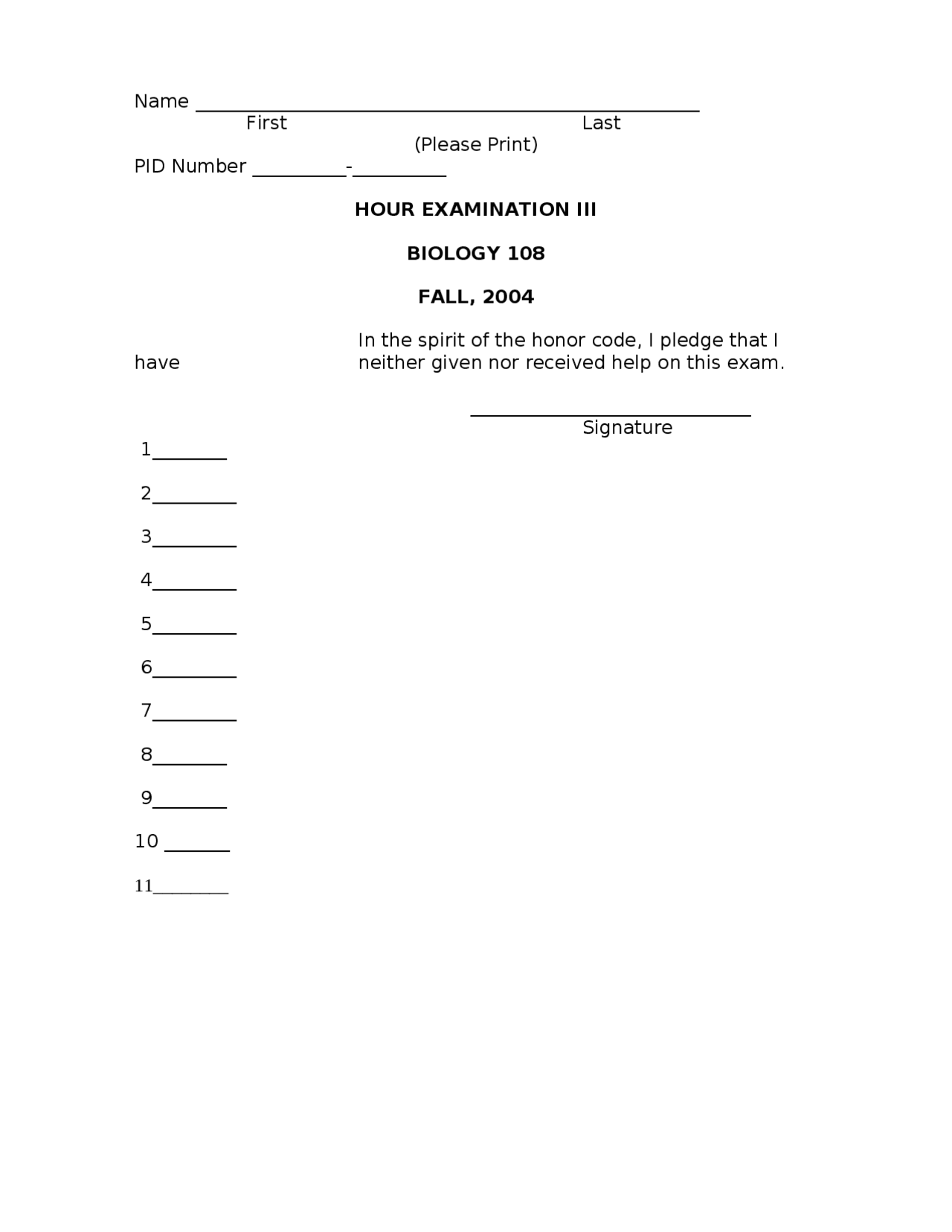 Exam 3 Questions Microbiology Fall 2004 Biol 422 Docsity