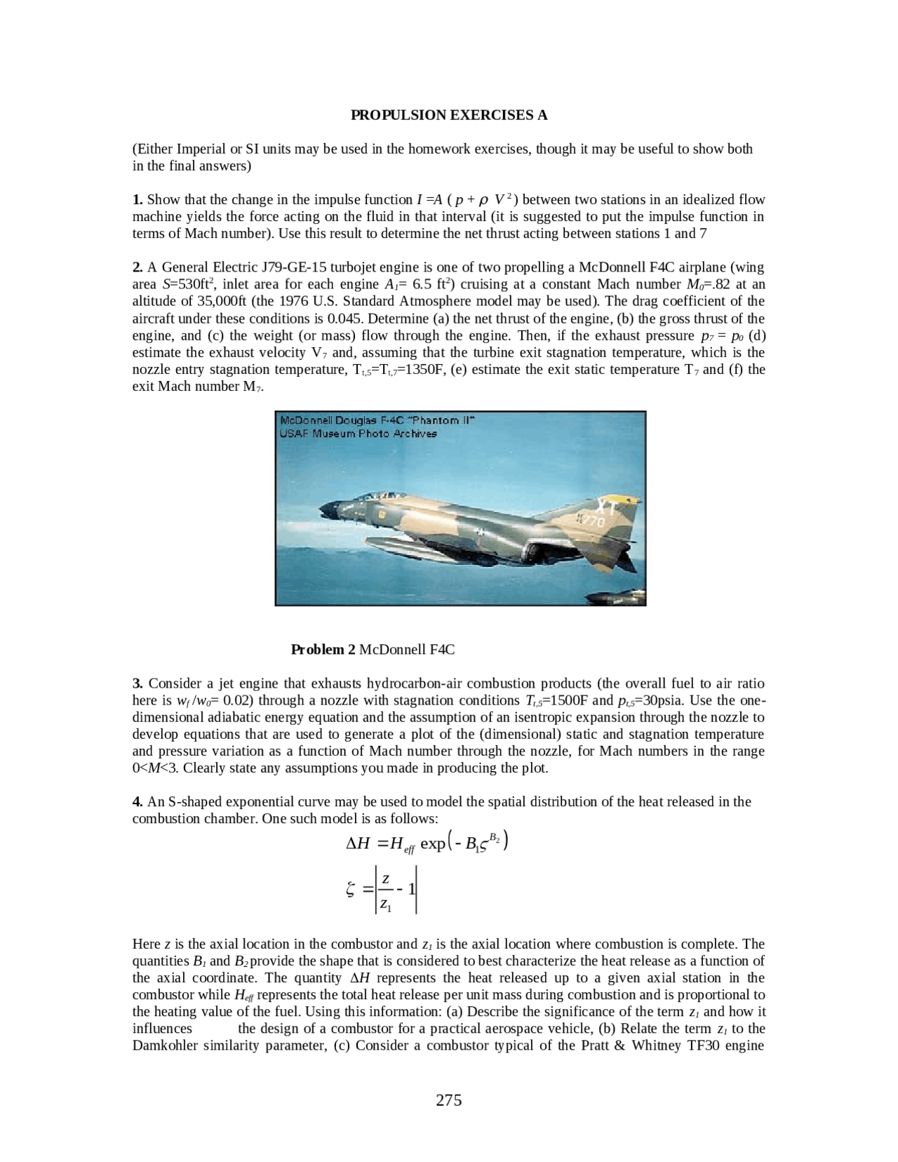 Propulsion Exercises A Assignment Eas 4300 Assignments Aerospace