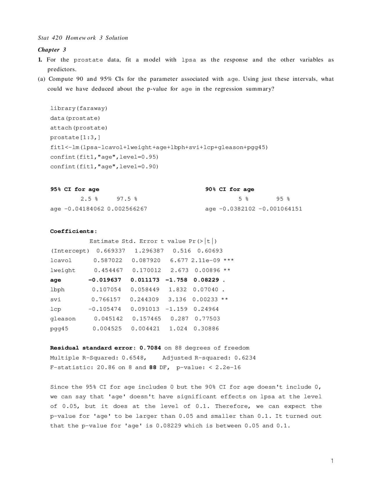 Homework 3 Solved Methods Of Applied Statistics Stat 420 Docsity