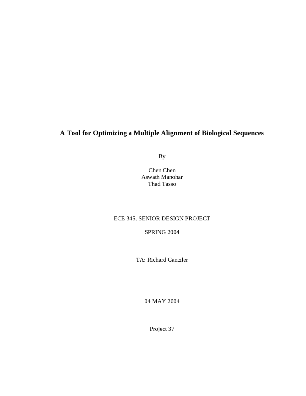 A Tool For Optimizing A Multiple Alignment Of Biological Sequences