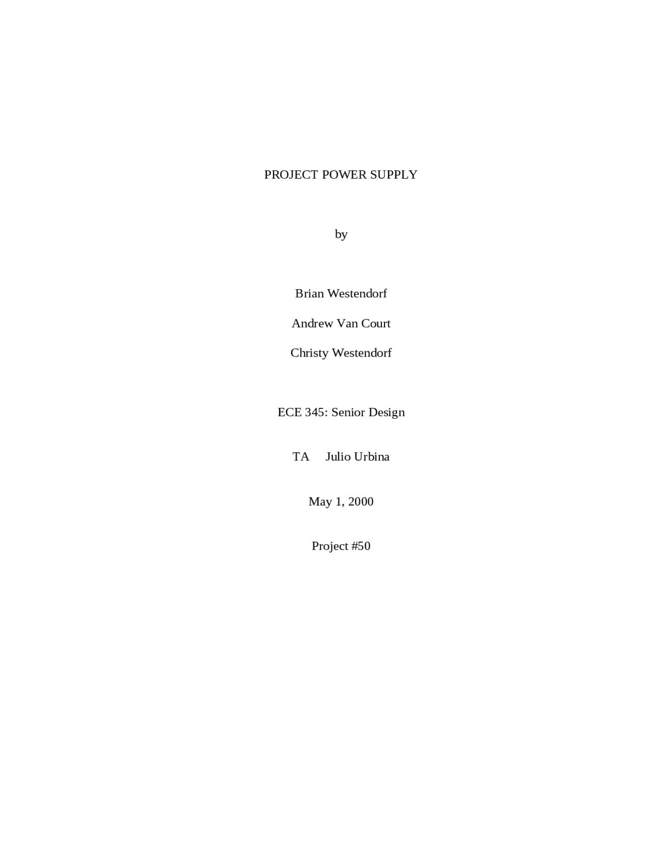 Project Power Supply Lecture Notes Ece 445 Docsity