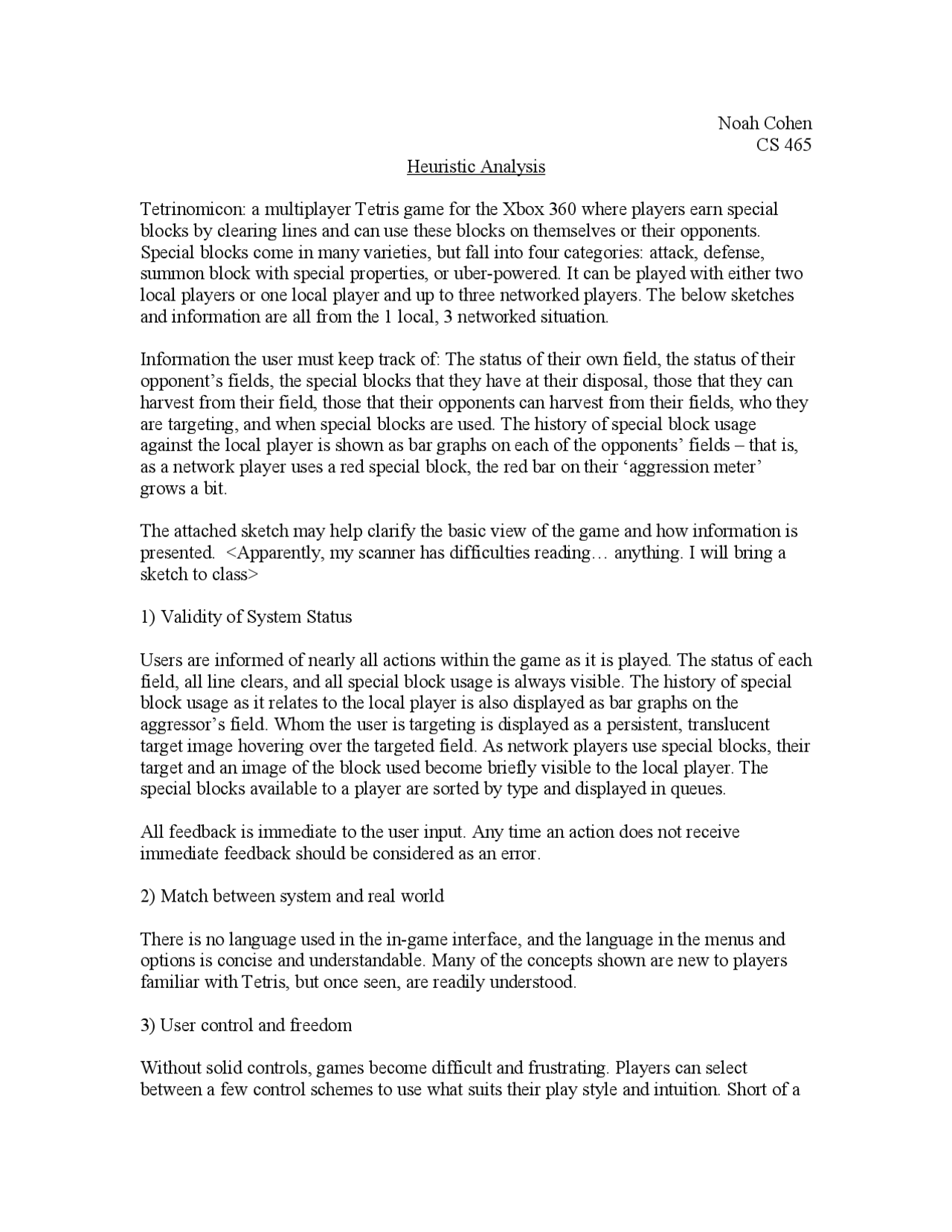 Heuristic Analysis User Interface Design Thesis Cs 465 Docsity