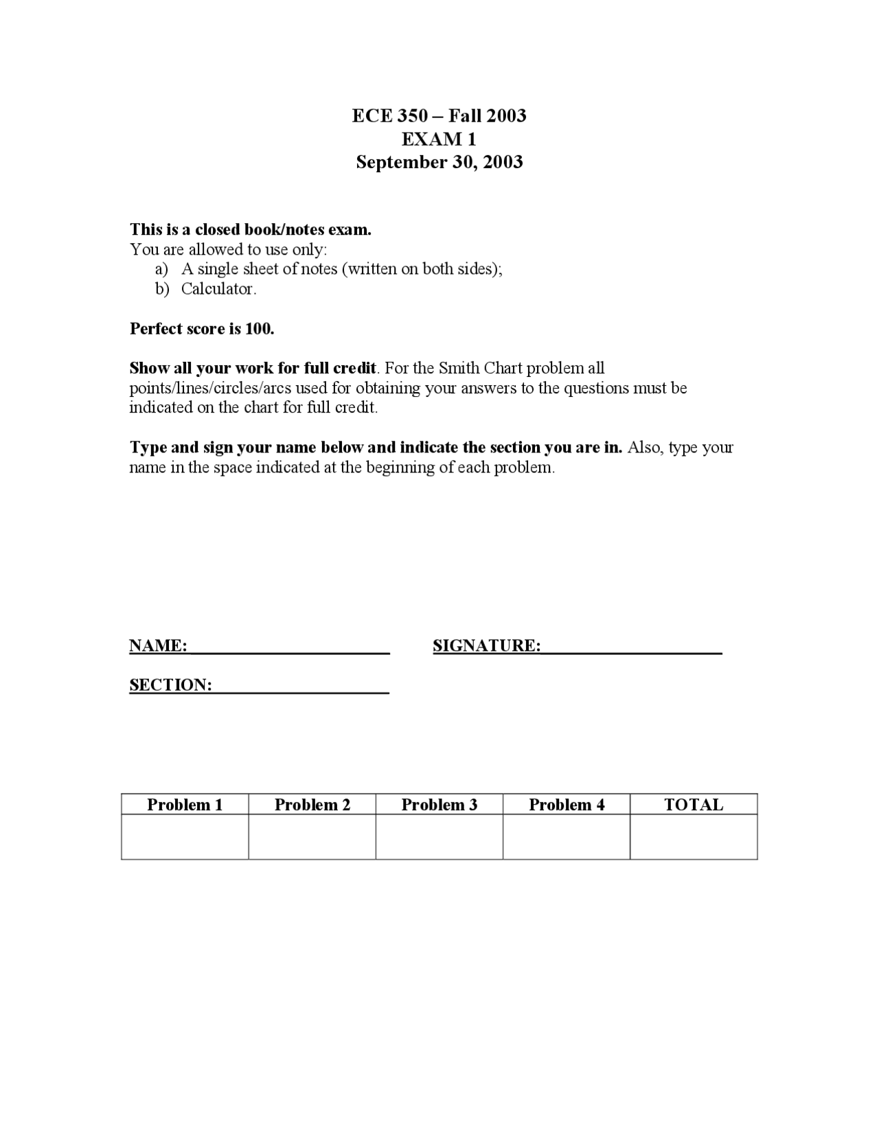 Exam1 Lines Fields And Waves Ece 450 Docsity