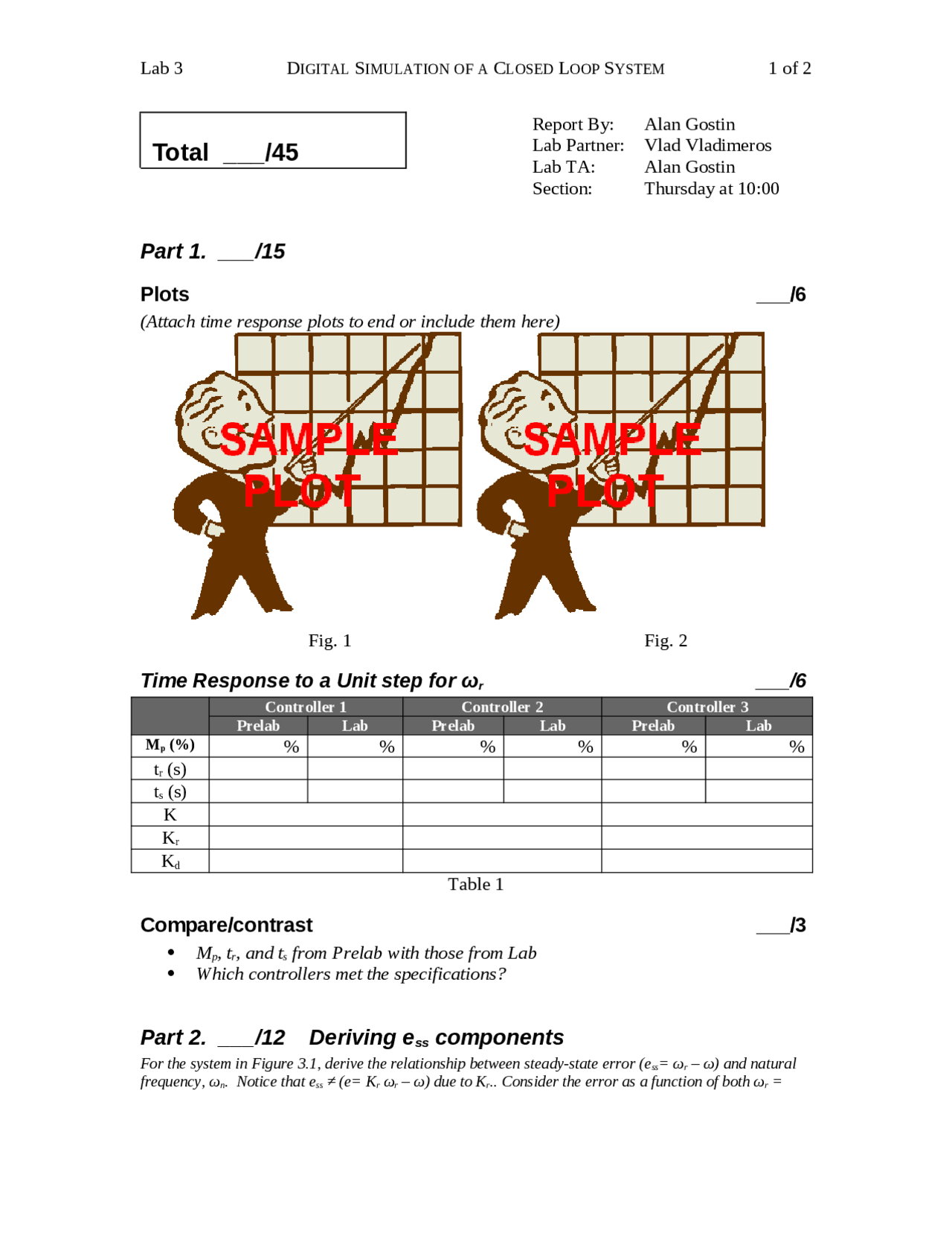 Digital Simulation Of A Closed Loop System Laboratory Review Ece