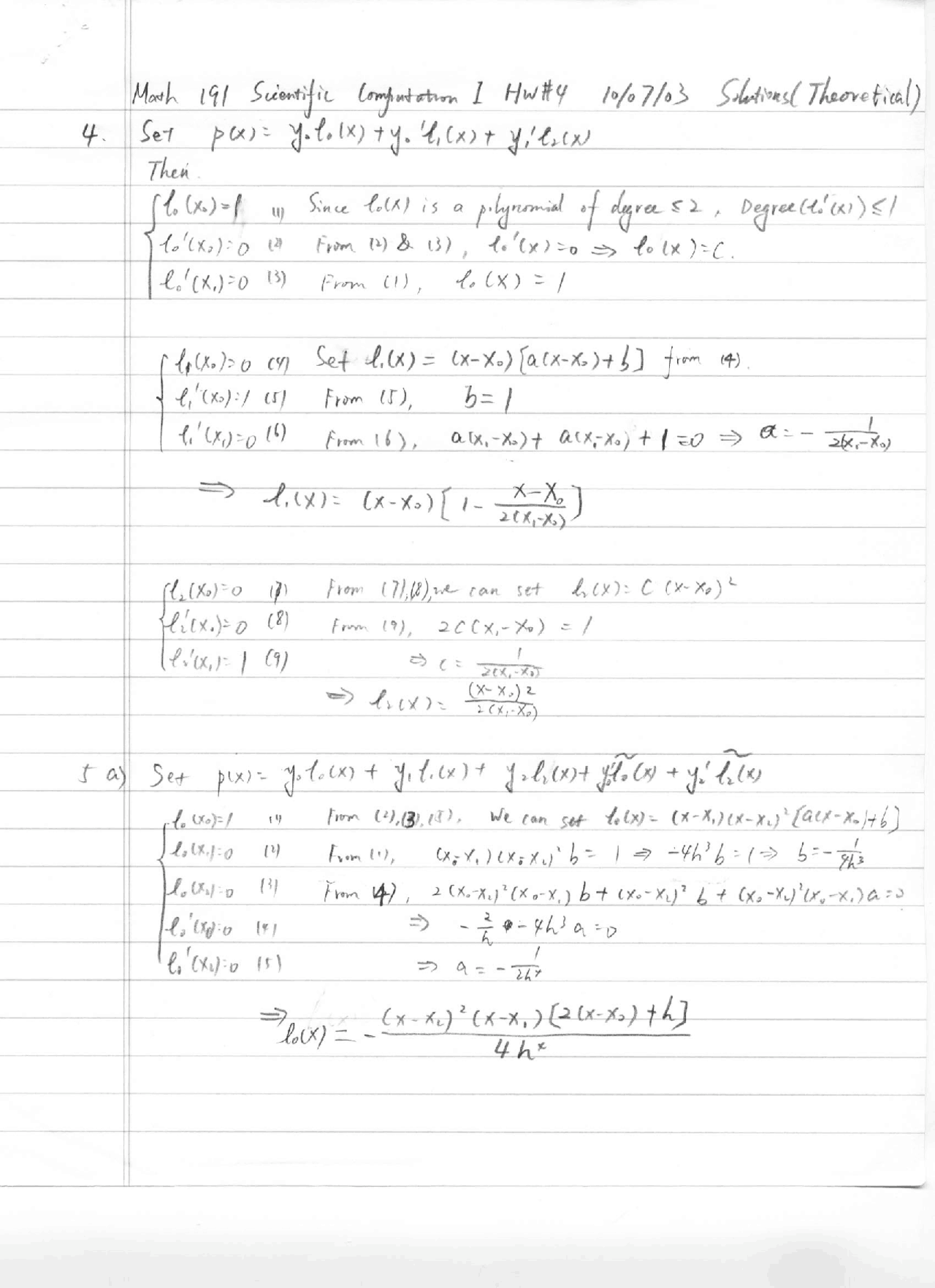 Scientific Computation I Homework 4 With Solutions Math 661 Docsity