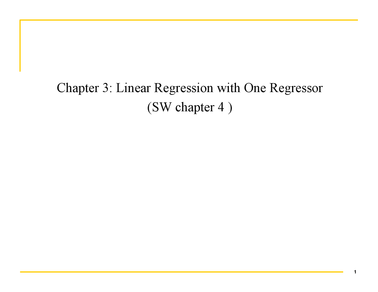 Linear Regression With One Regressor Econ 471 Docsity