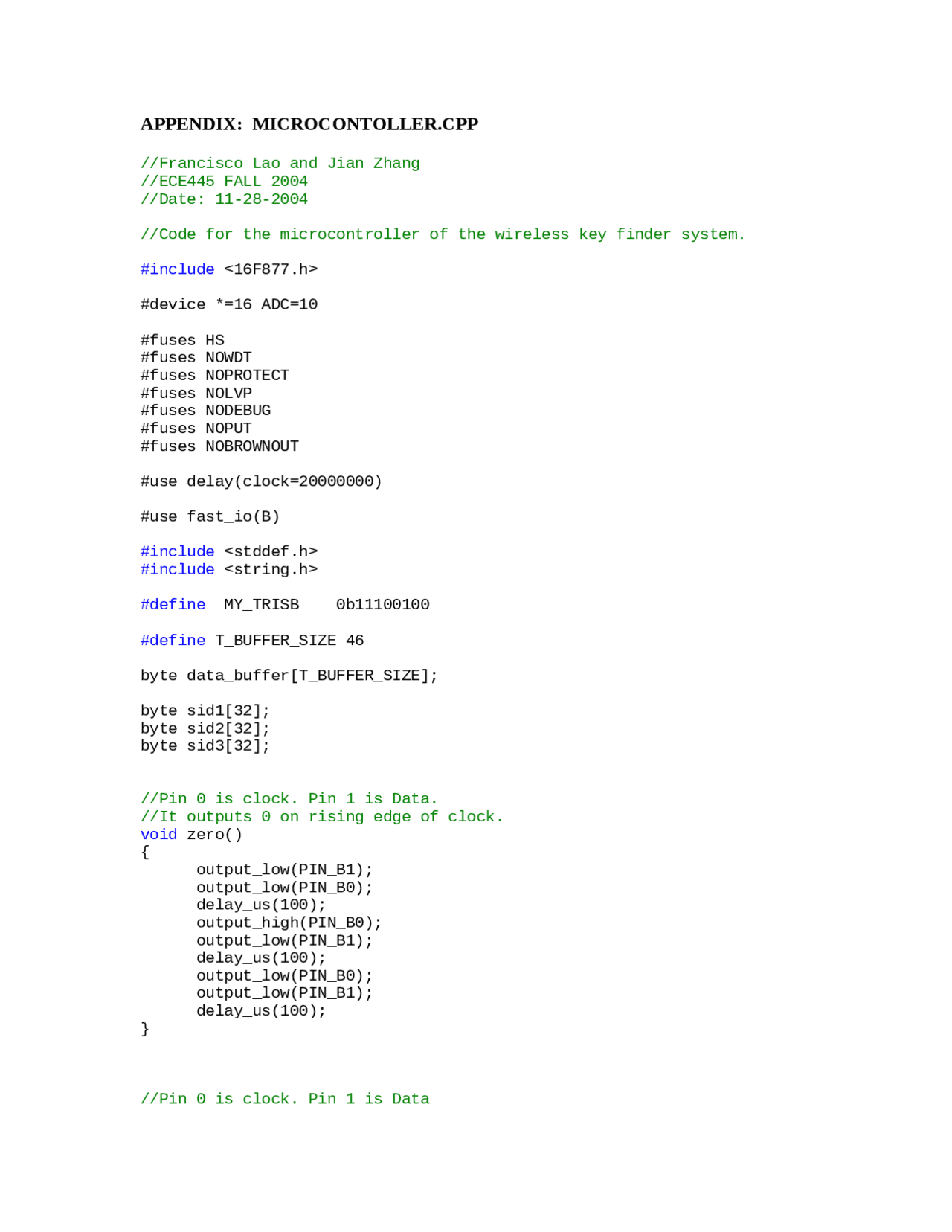 Appendix Microcontrollers Cpp Senior Design Project Lab Ece 445