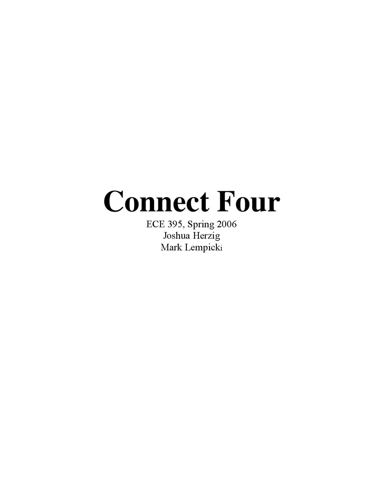 Project Report Connect Four Advanced Digital Ece 395 Docsity