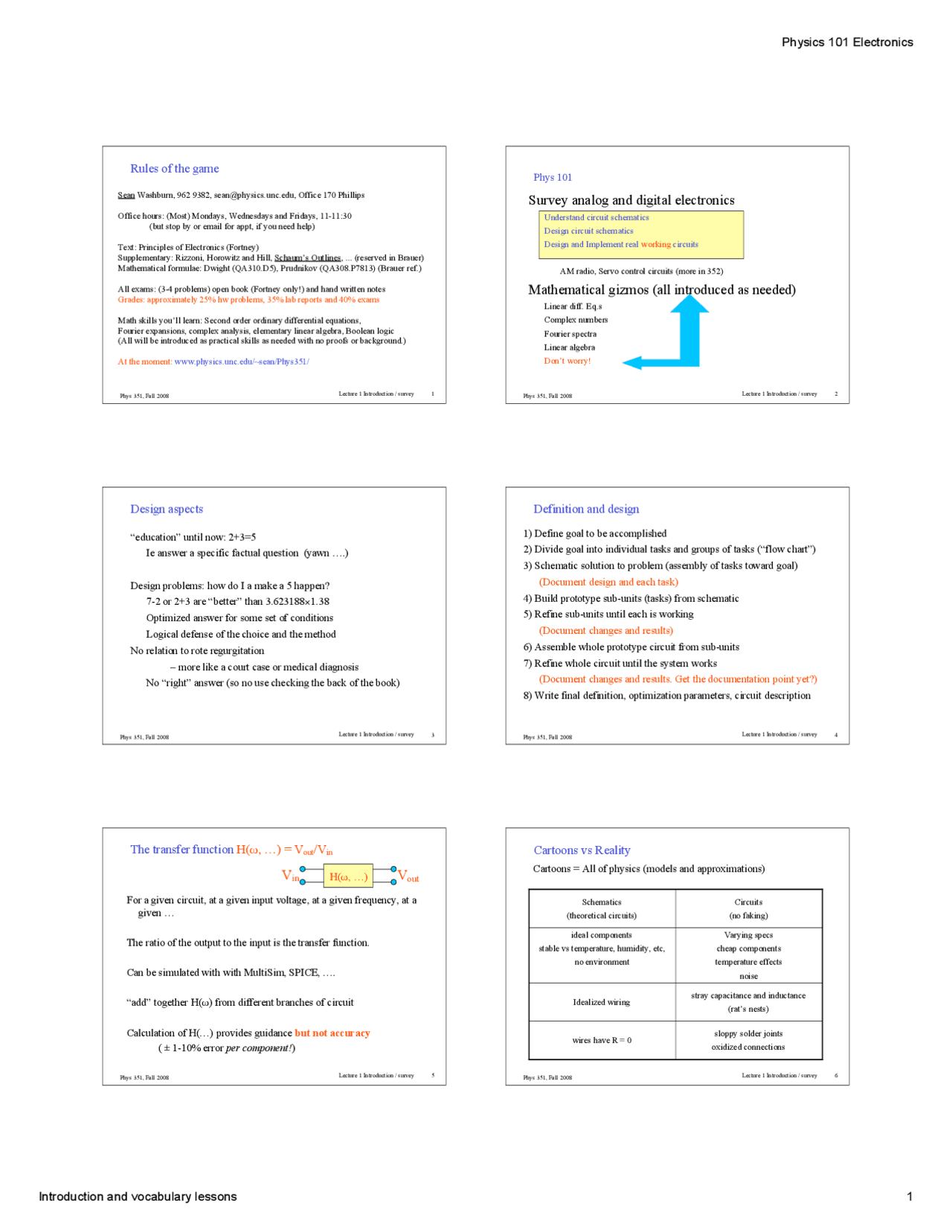 Survey Analog And Digital Electronics Slides Phys 101 Docsity