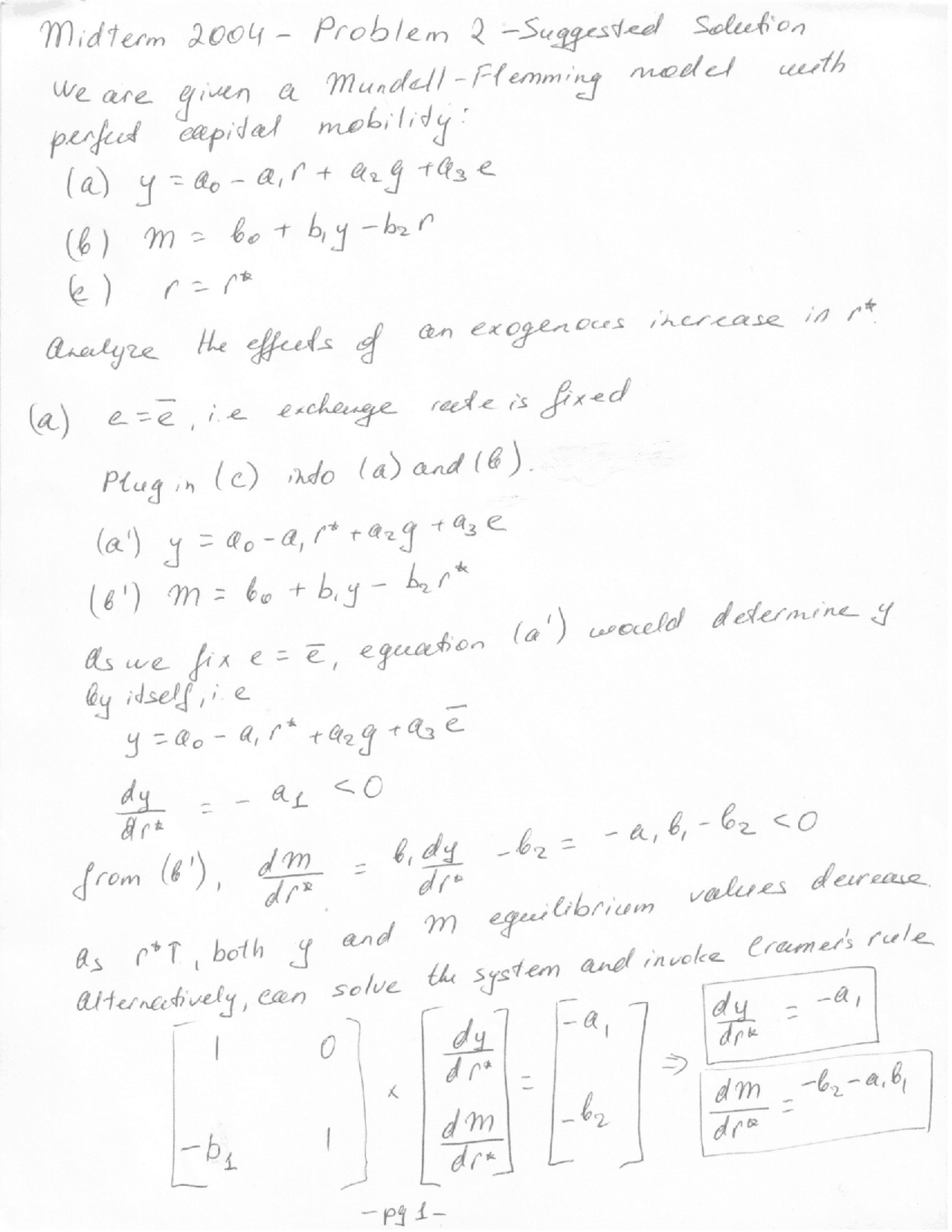 Solved Midterm Exam For Advanced Macroeconomic Theory I Econ 720