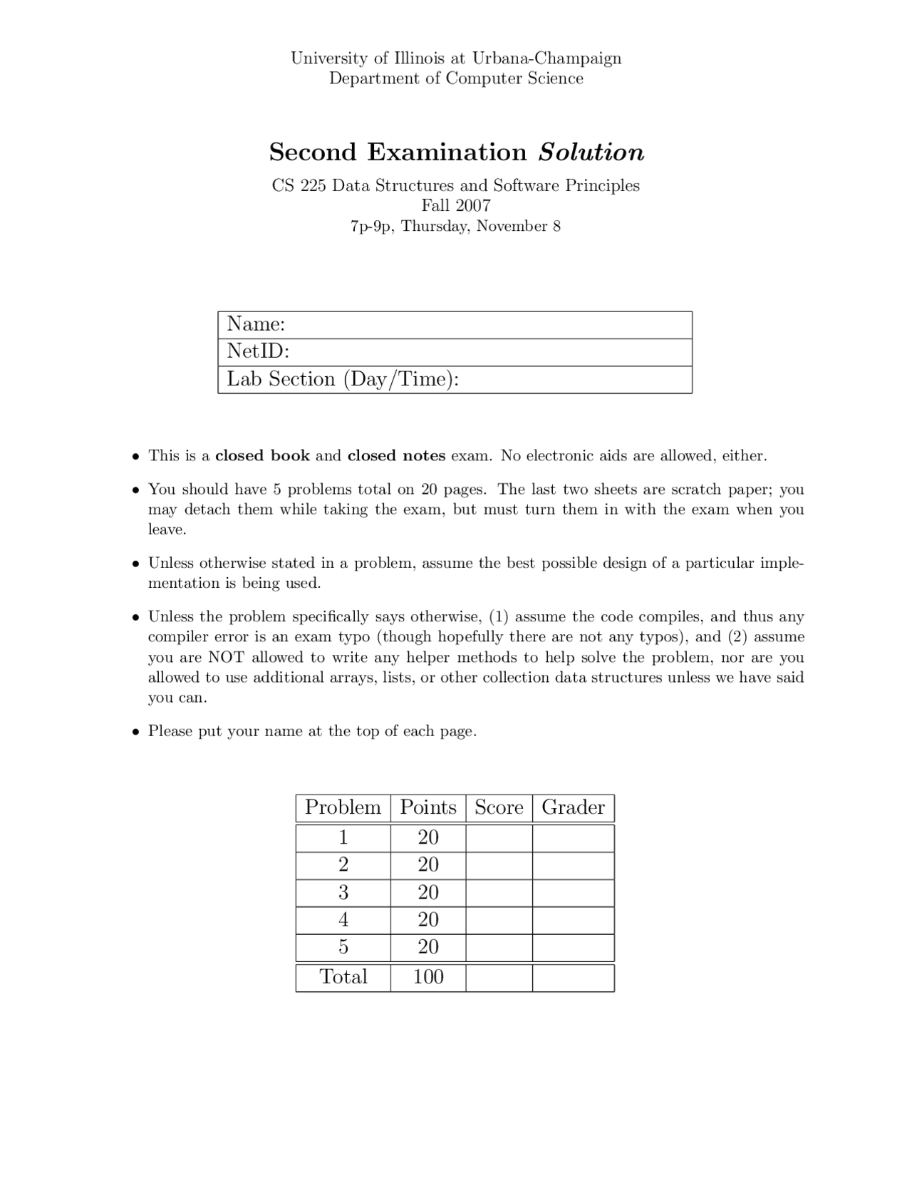 5 Questions With Solution Of Data Management Exam 2 Cs 225 Docsity
