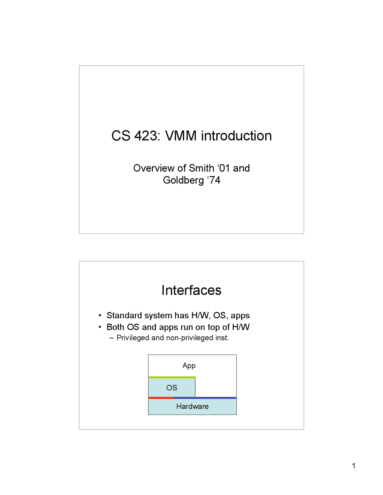 Overview Of Smith And Goldberg Lecture Slides Cs 423 Docsity