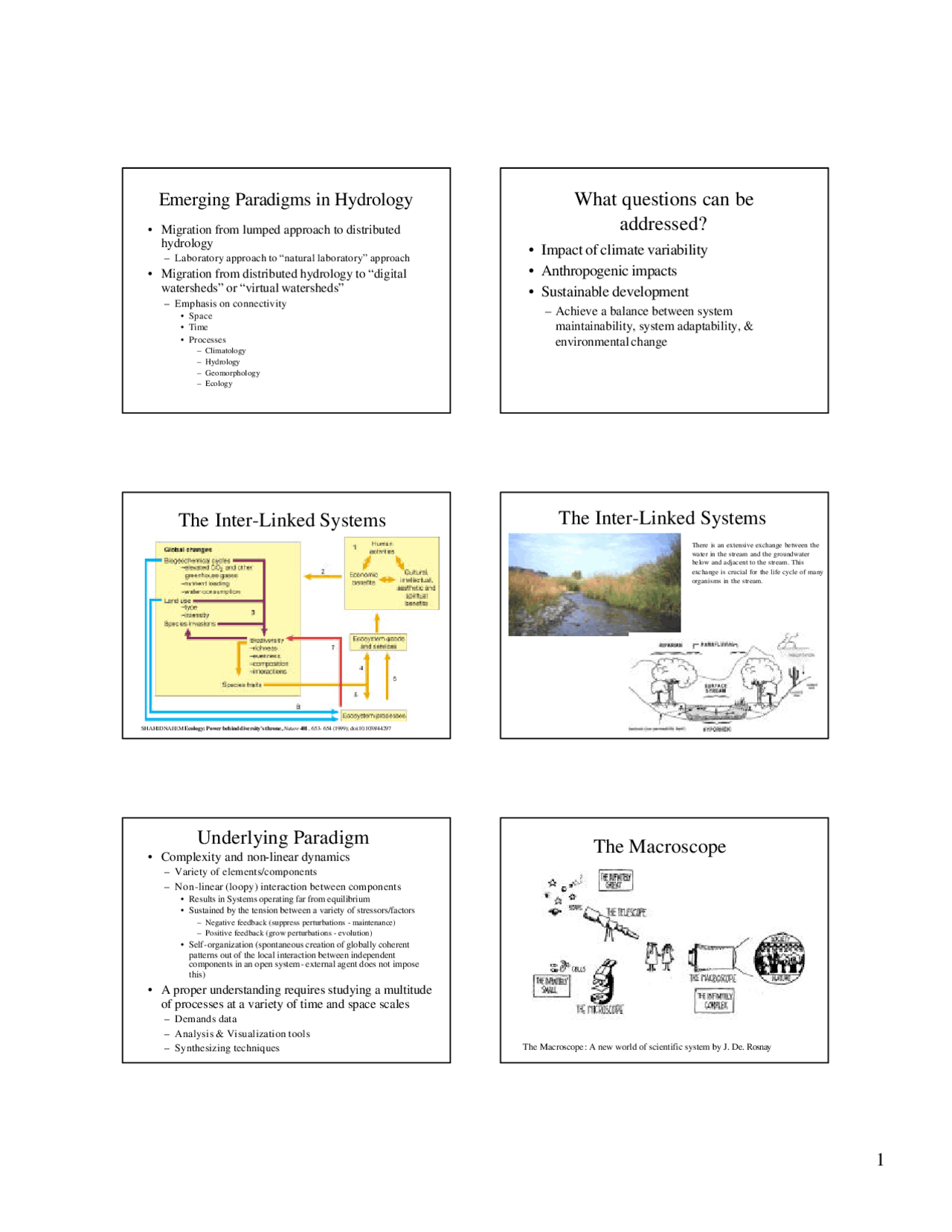 Emerging Paradigms In Hydrology Lecture Slides Cee 598 Docsity