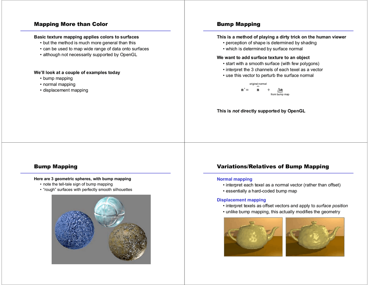 Bump Mapping - Interactive Computer Graphics | CS 418 - Docsity