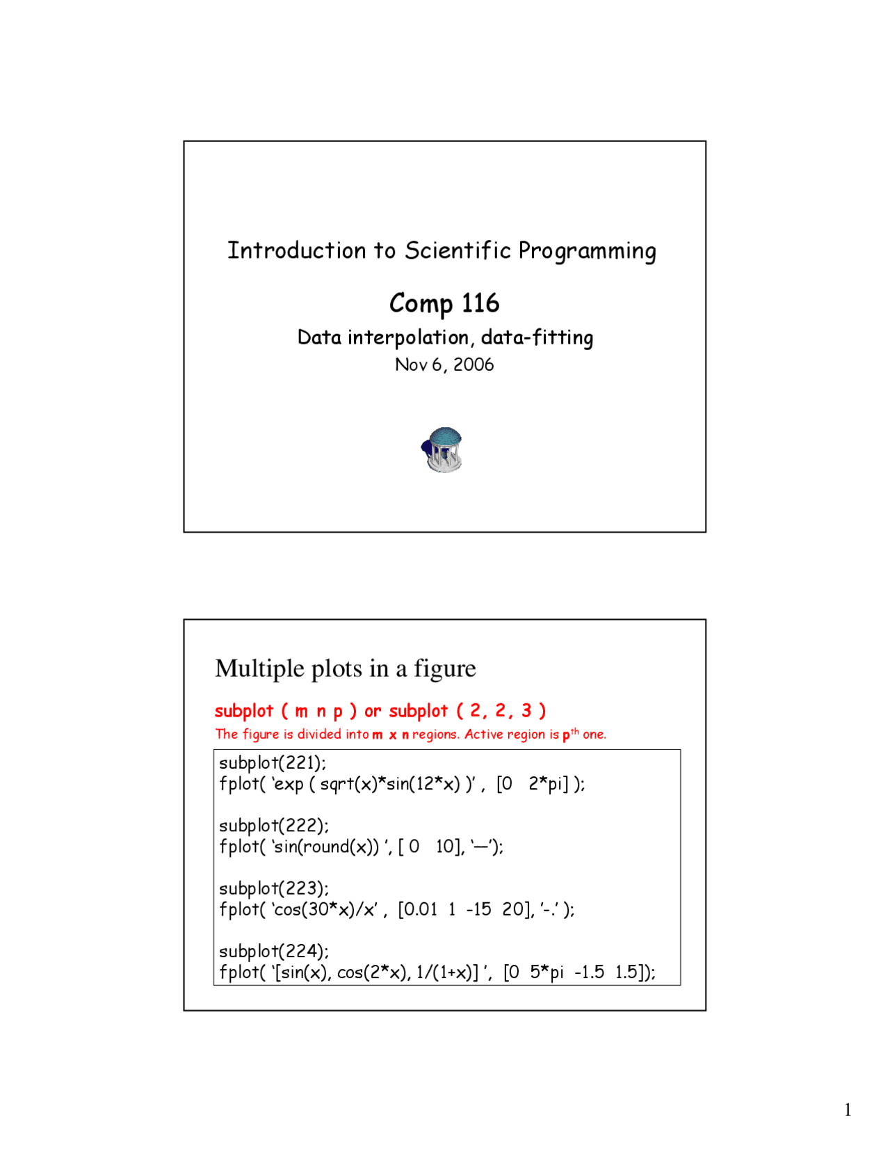 Data Interpolation And Data Fitting Lecture Slides Comp 116 Docsity