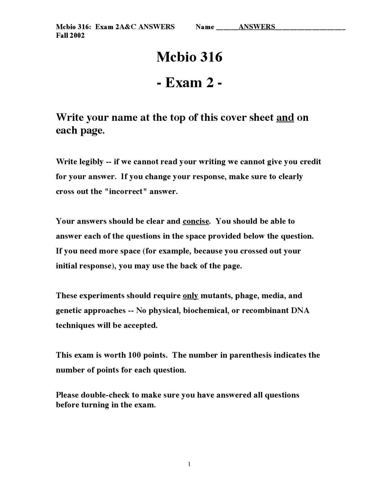 Exam 9 Questions On Microbial Genetics With Answers Mcb 421 Docsity