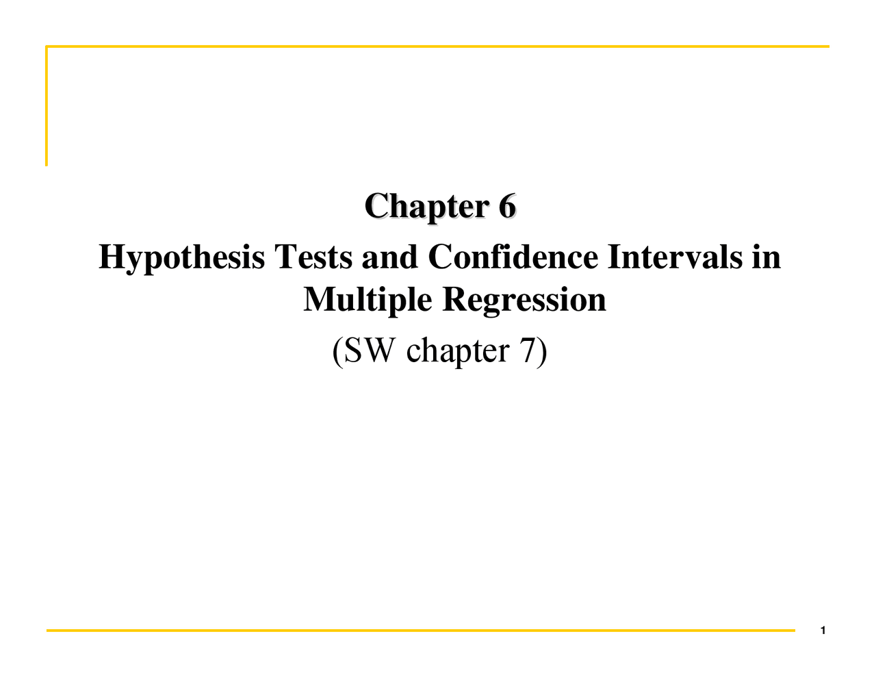 Hypothesis Tests And Confidence Intervals In Multiple Regression Econ