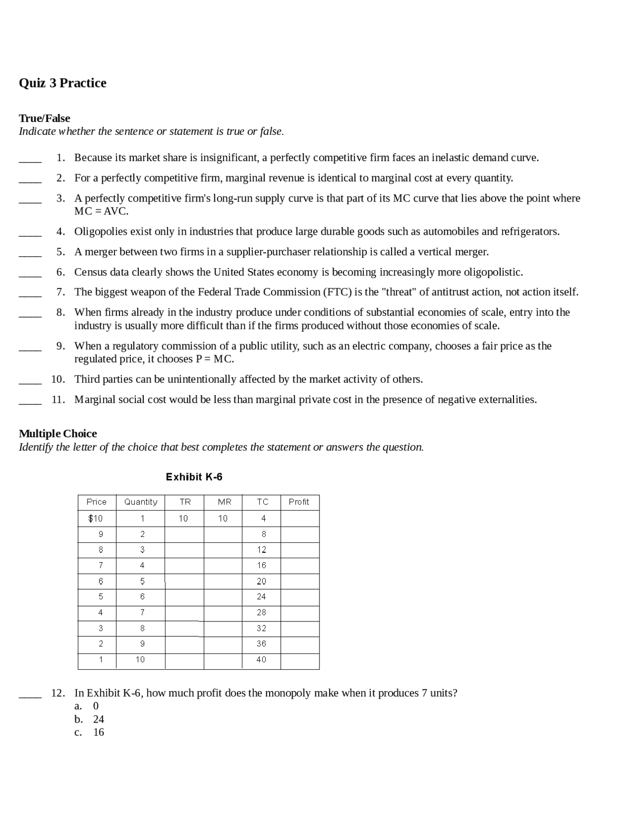 Practice Quiz 3 - Microeconomic Principles | ECON 102 | Quizzes ...