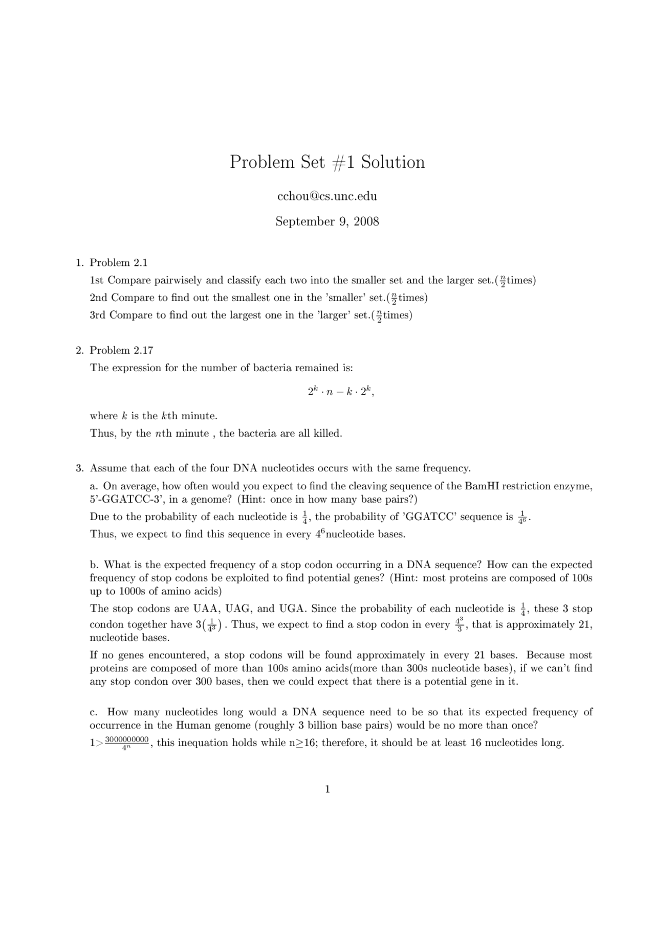Problem Set 1 Questions With Solutions Topics In Computer Science
