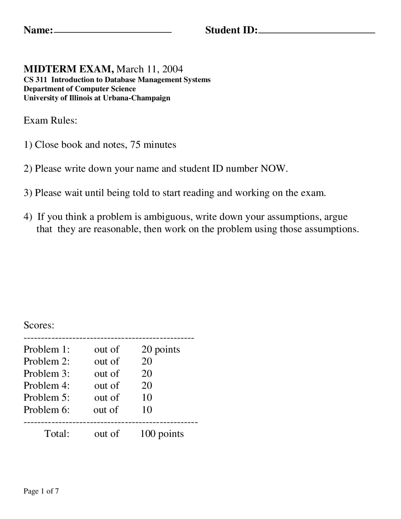 6 Solved Problems In Database Systems CS 411 Docsity 6 Solved Problems In Database Systems CS 411 Docsity