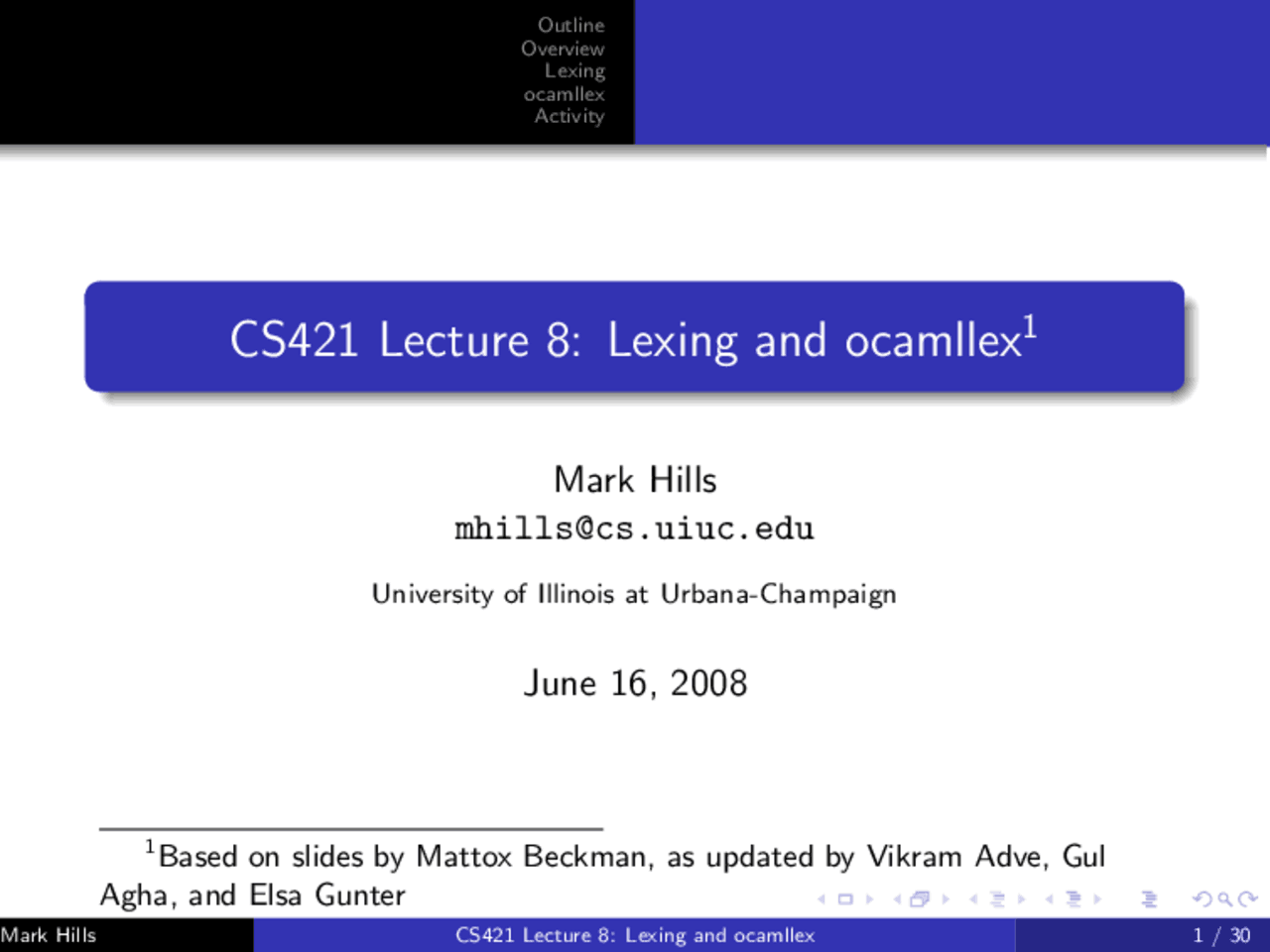 Lexing And Ocamllex Programming Languages And Compilers Cs 421 Docsity