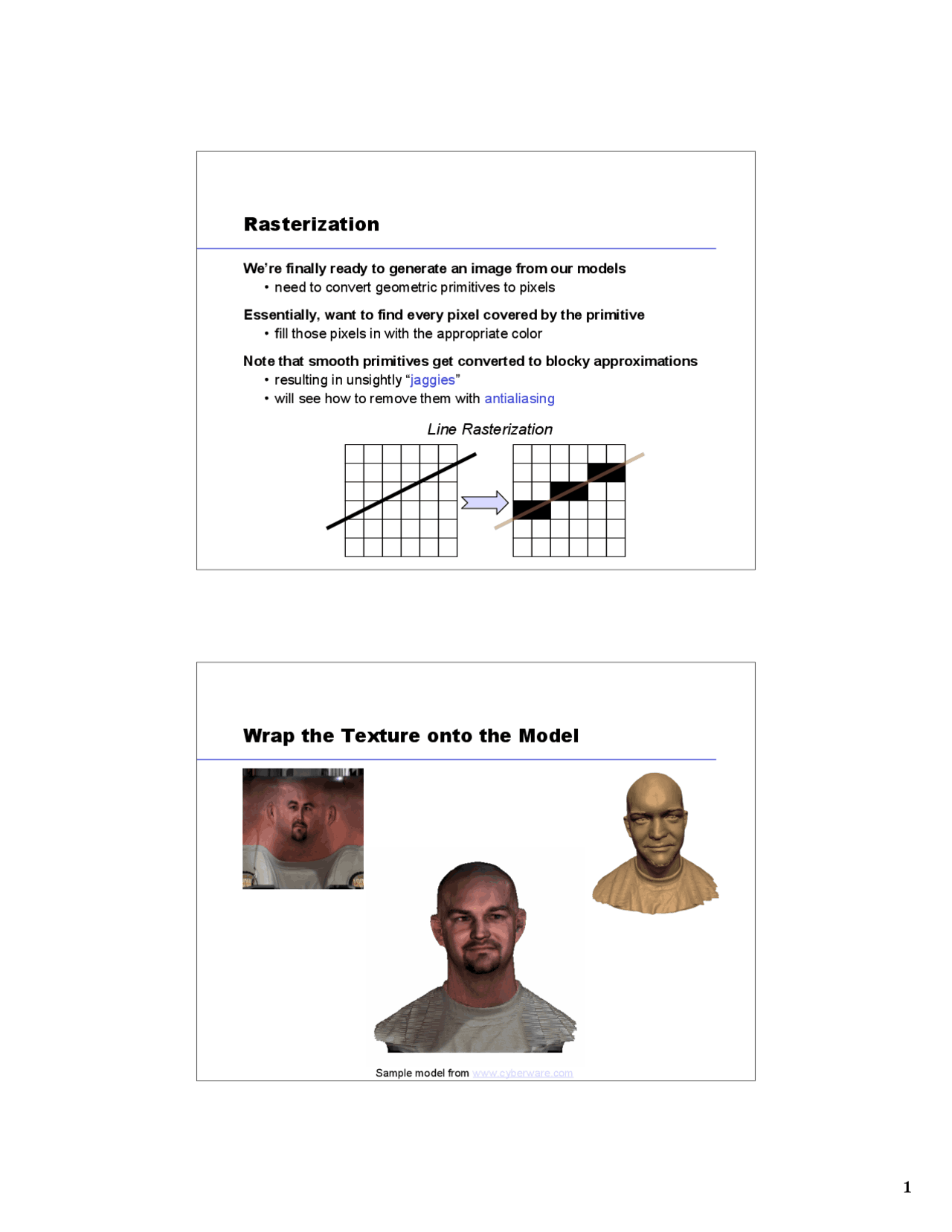 Rasterization Theory Of Computation Lecture Slides Cs 418 Docsity