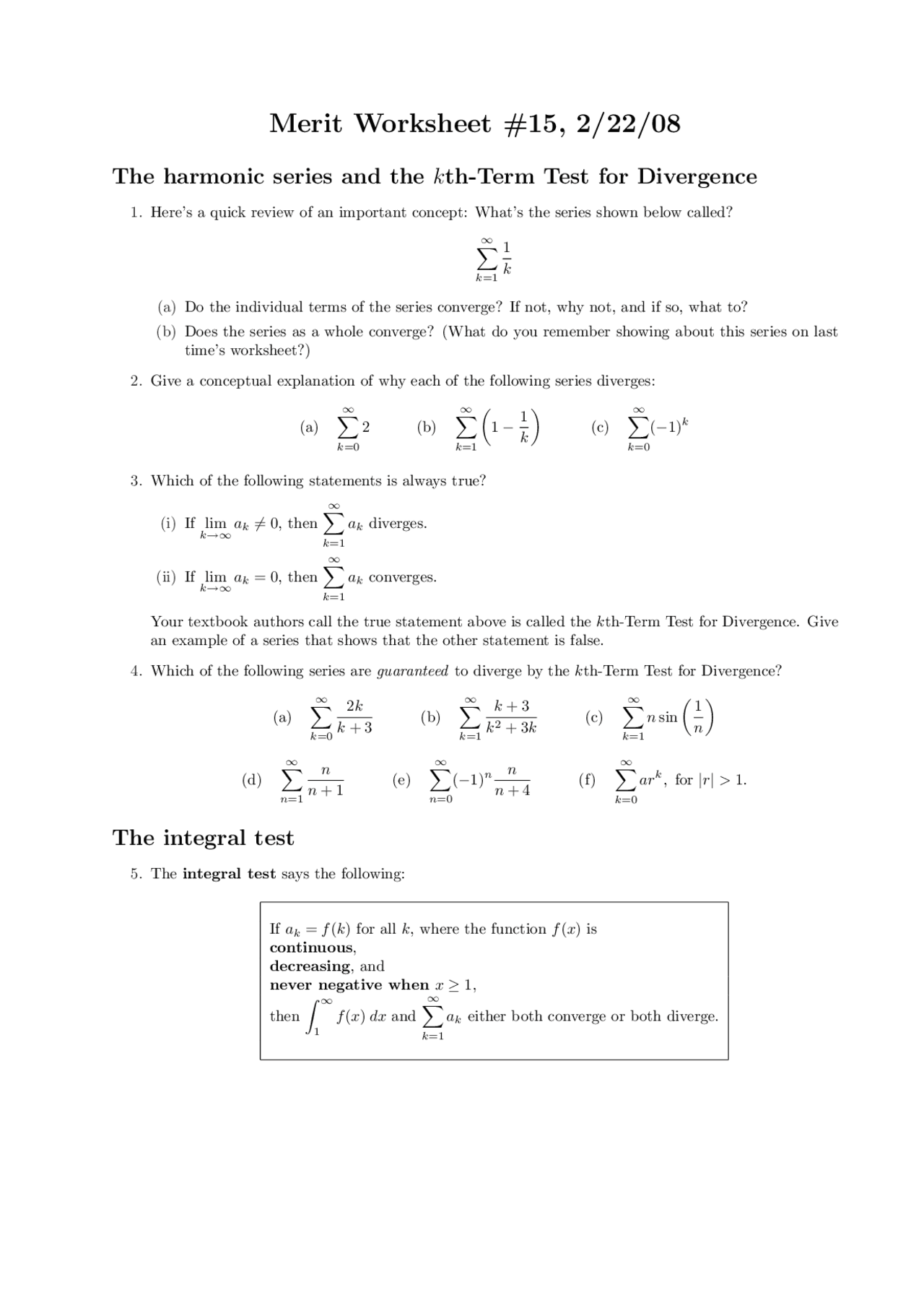 Exam 5 Questions with Solutions - Calculus II | MATH 231 - Docsity