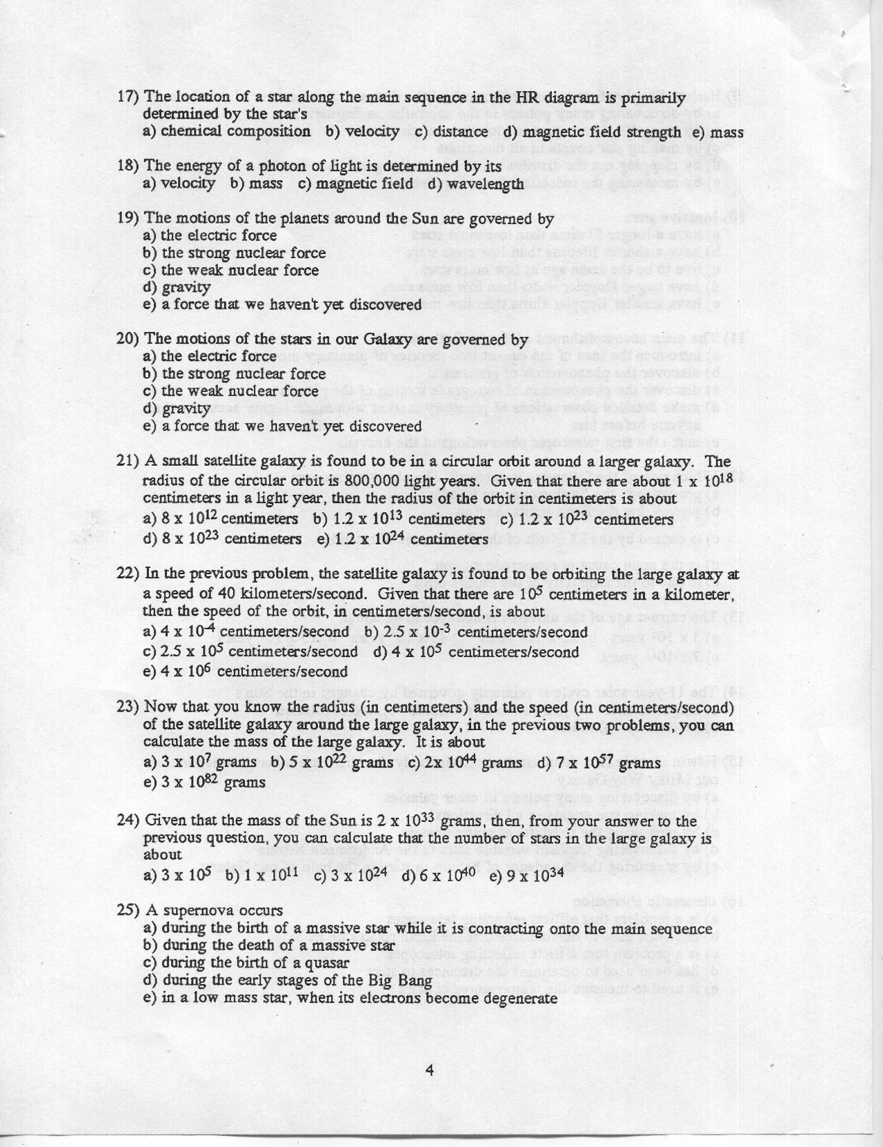 Final Exam For The Solar System Astr 101 Docsity