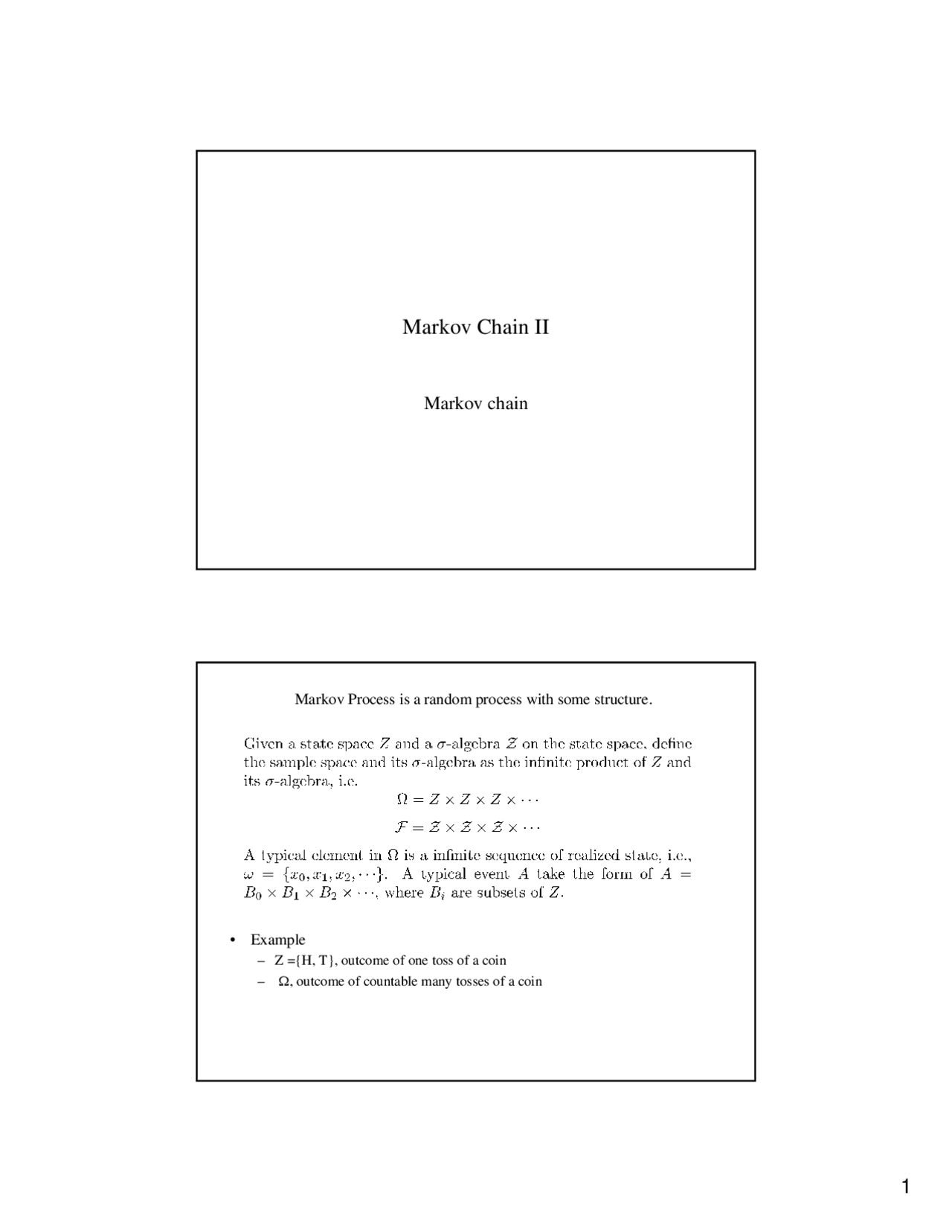 Lecture Slides On Markov Chain Ii Introduction To Game Theory Econ