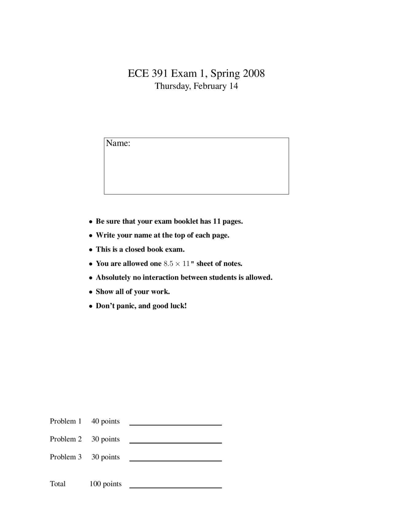 Midterm Exam 1 Problems Computer Systems Engineering Ece 391 Docsity