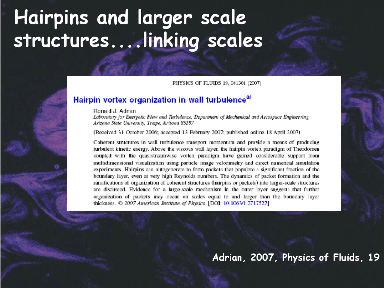 Hairpin Vortex Organization in Tuberwall | GEOG 595 - Docsity